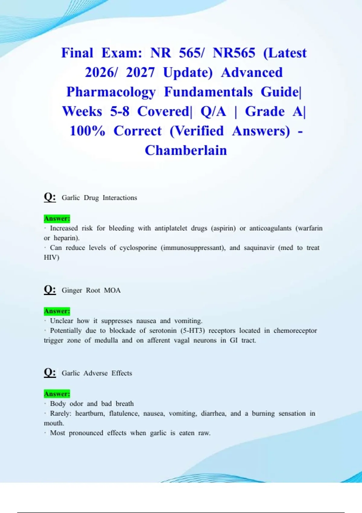 Midterm & Final Exams: NR 565/ NR565 (Latest 2026/ 2027 Updates STUDY ...