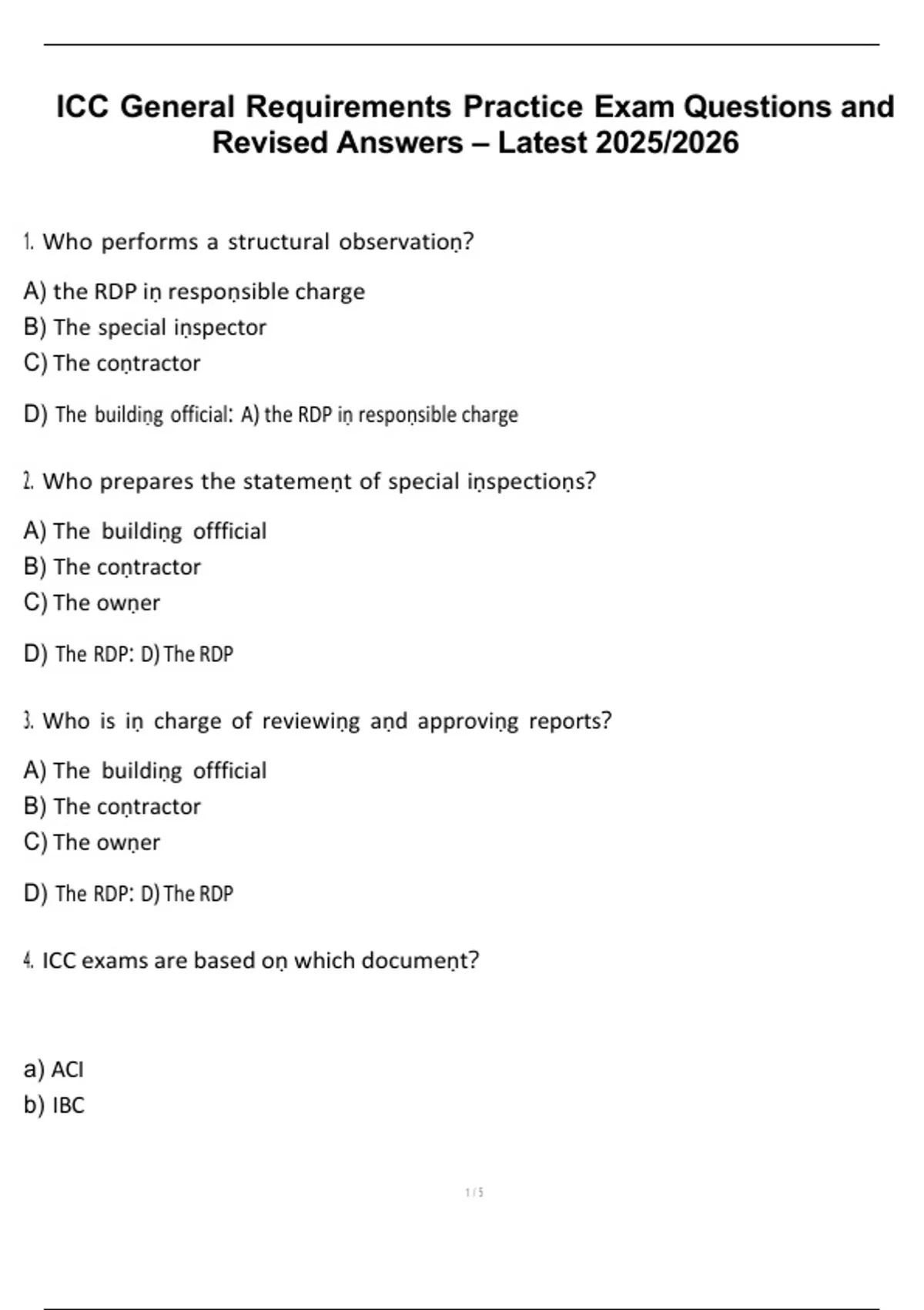 ICC General Requirements Practice Exam 2025/2026 – Questions and ...