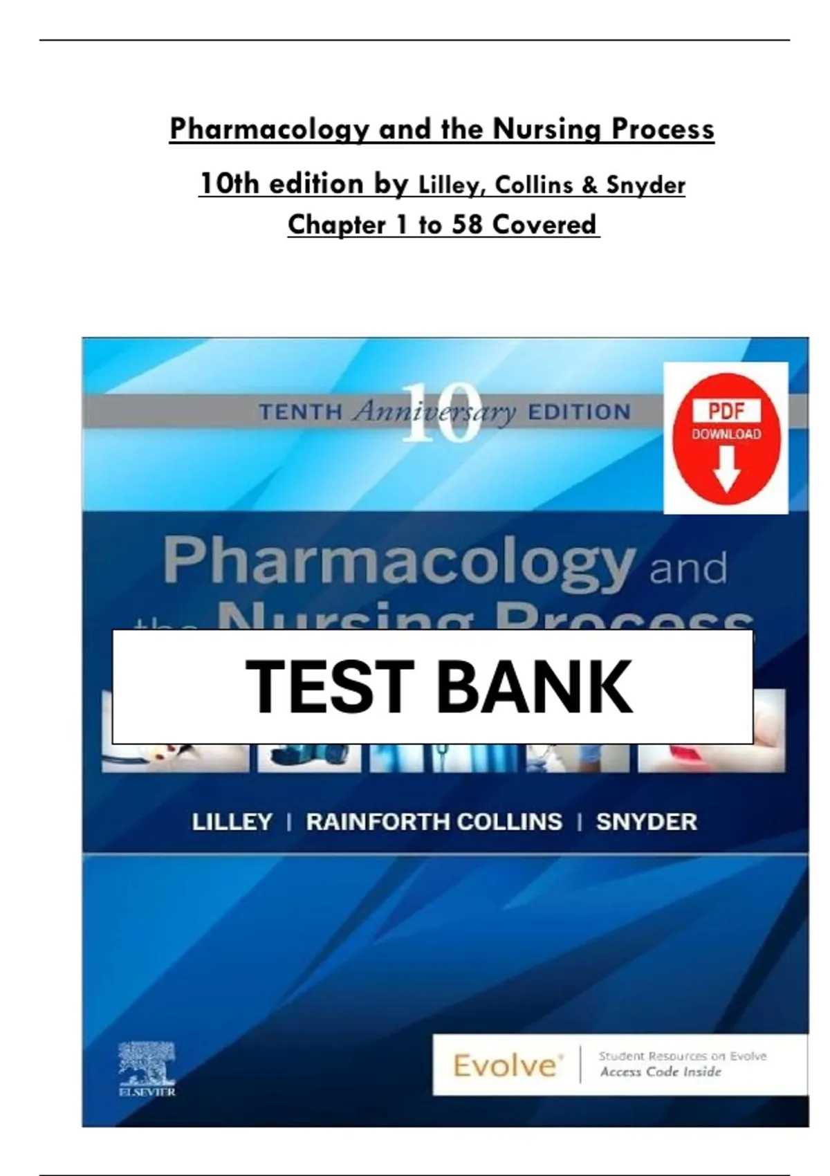 Pharmacology and the Nursing Process 10th edition by Lilley, Collins ...