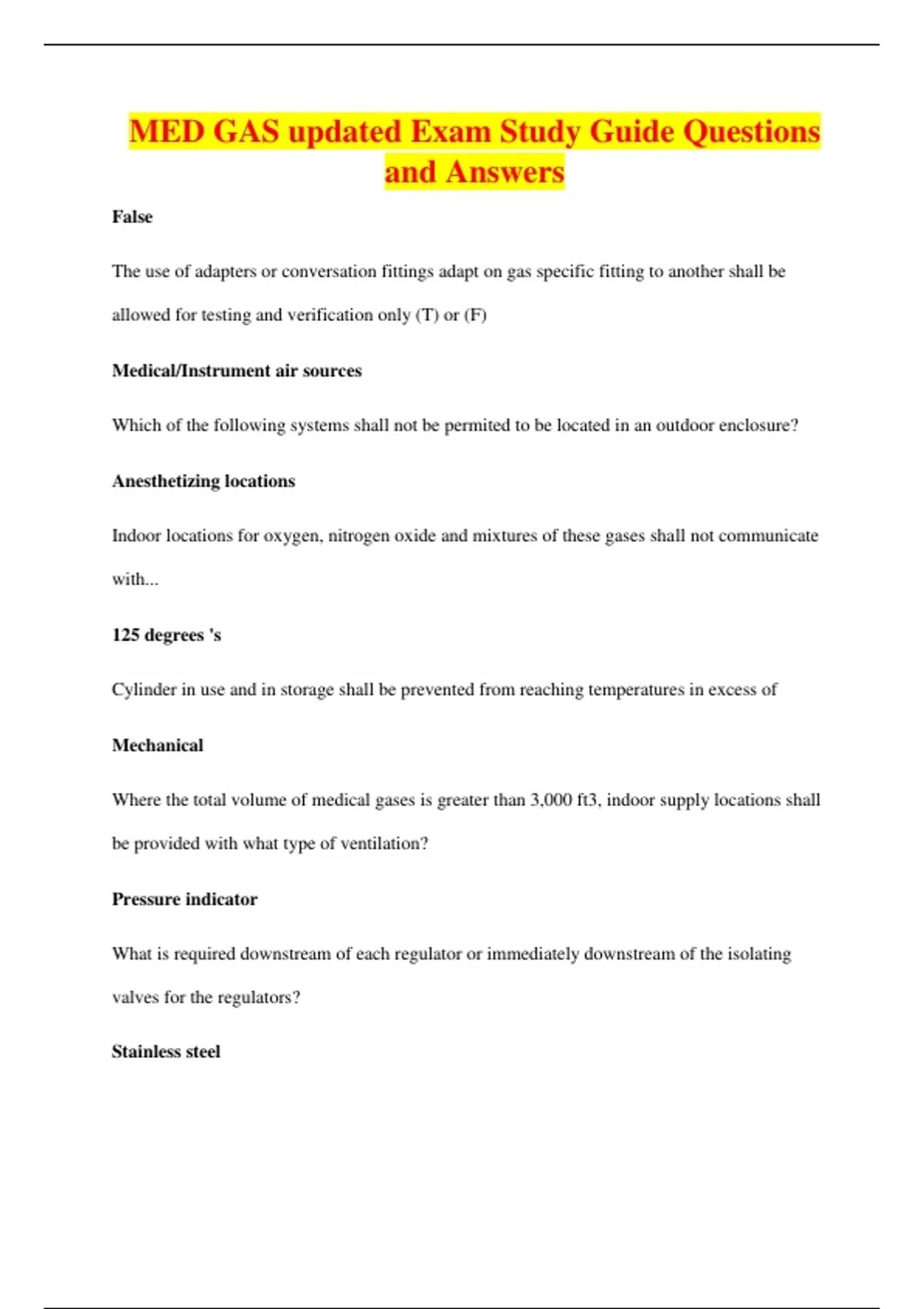 MED GAS updated Exam Study Guide Questions and Answers - MED GAS ...