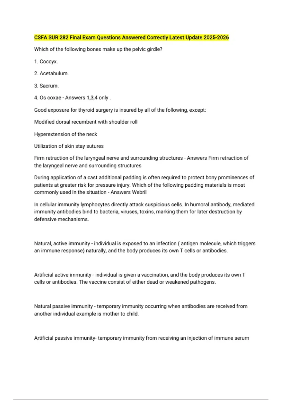 CSFA SUR 282 Final Exam Questions Answered Correctly Latest Update ...