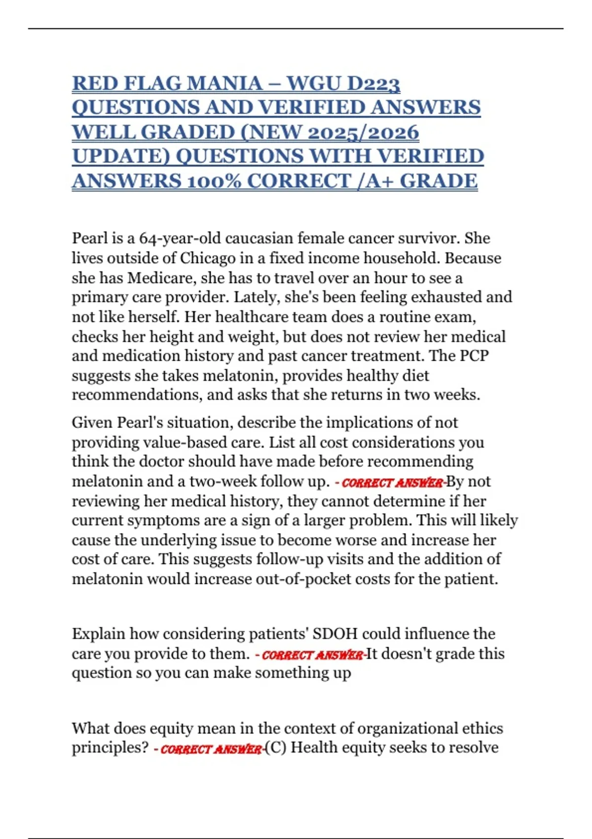 RED FLAG MANIA – WGU D223 QUESTIONS AND VERIFIED ANSWERS WELL GRADED ...