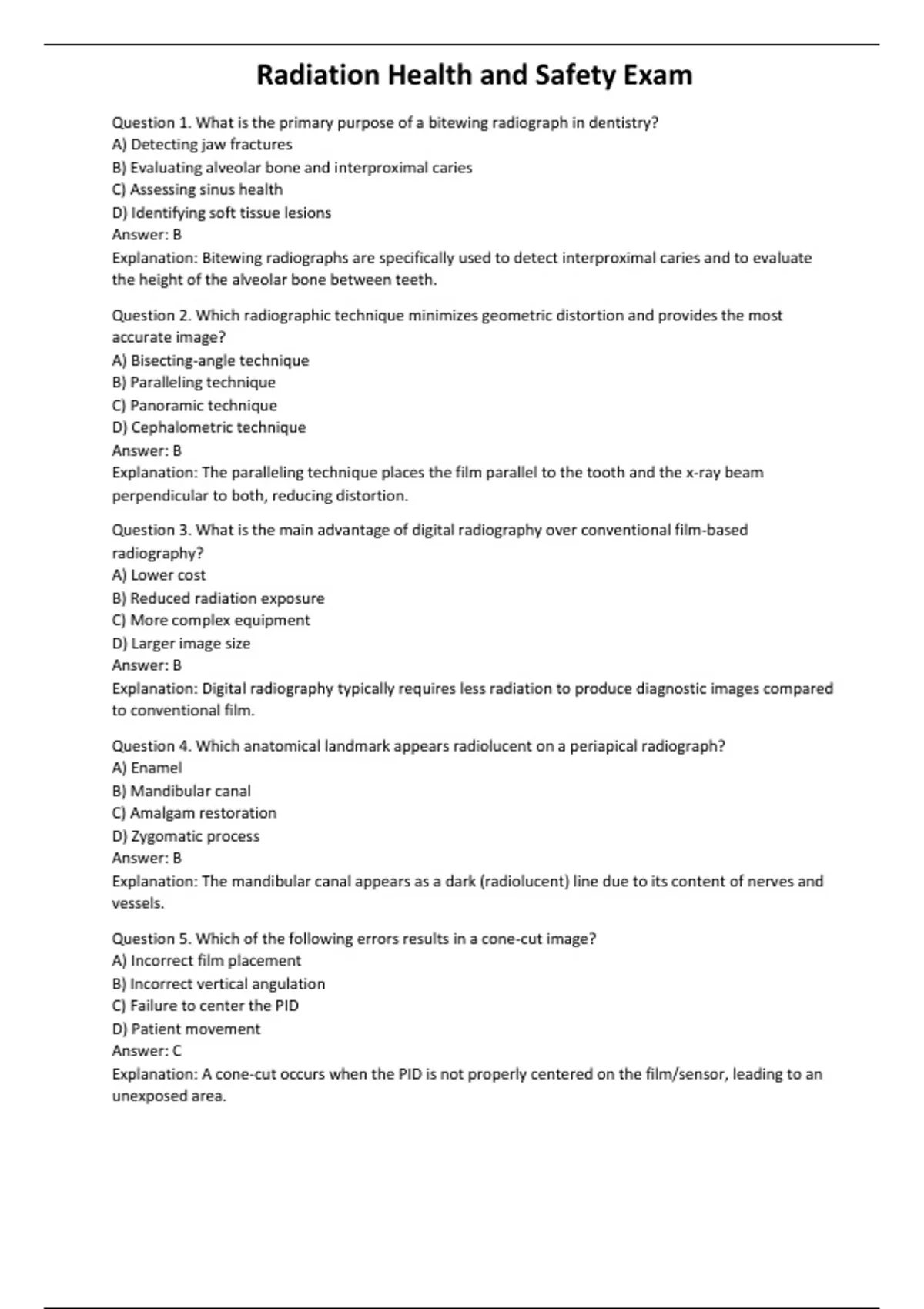 Radiation Health and Safety Exam - Computer - Stuvia US