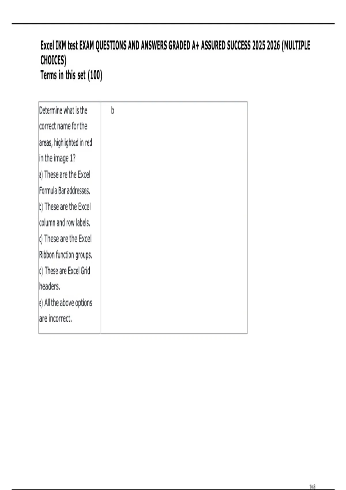 Excel IKM test EXAM QUESTIONS AND ANSWERS GRADED A+ ASSURED SUCCESS ...