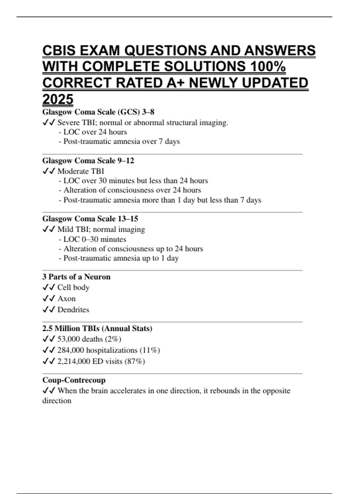 CBIS EXAM QUESTIONS AND ANSWERS WITH COMPLETE SOLUTIONS 100% CORRECT ...