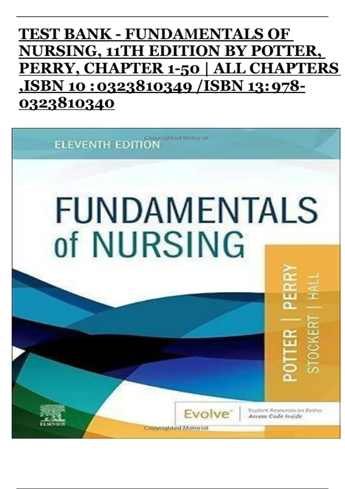 Fundamentals of Nursing, 11th Edition by Potter and Perry – Complete ...