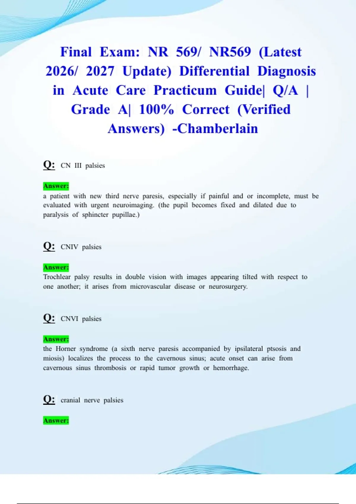 Midterm & Final Exams: NR 569/ NR569 (Latest 2026/ 2027 Updates STUDY ...
