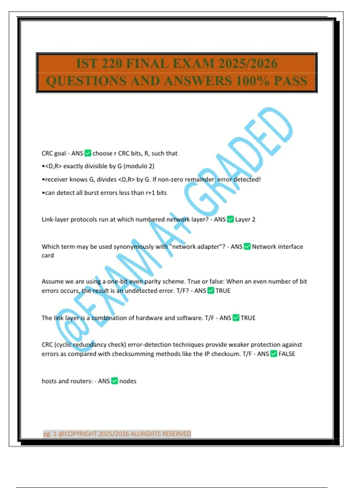IST 220 FINAL EXAM 2025/2026 QUESTIONS AND ANSWERS 100% PASS - IST 220 ...