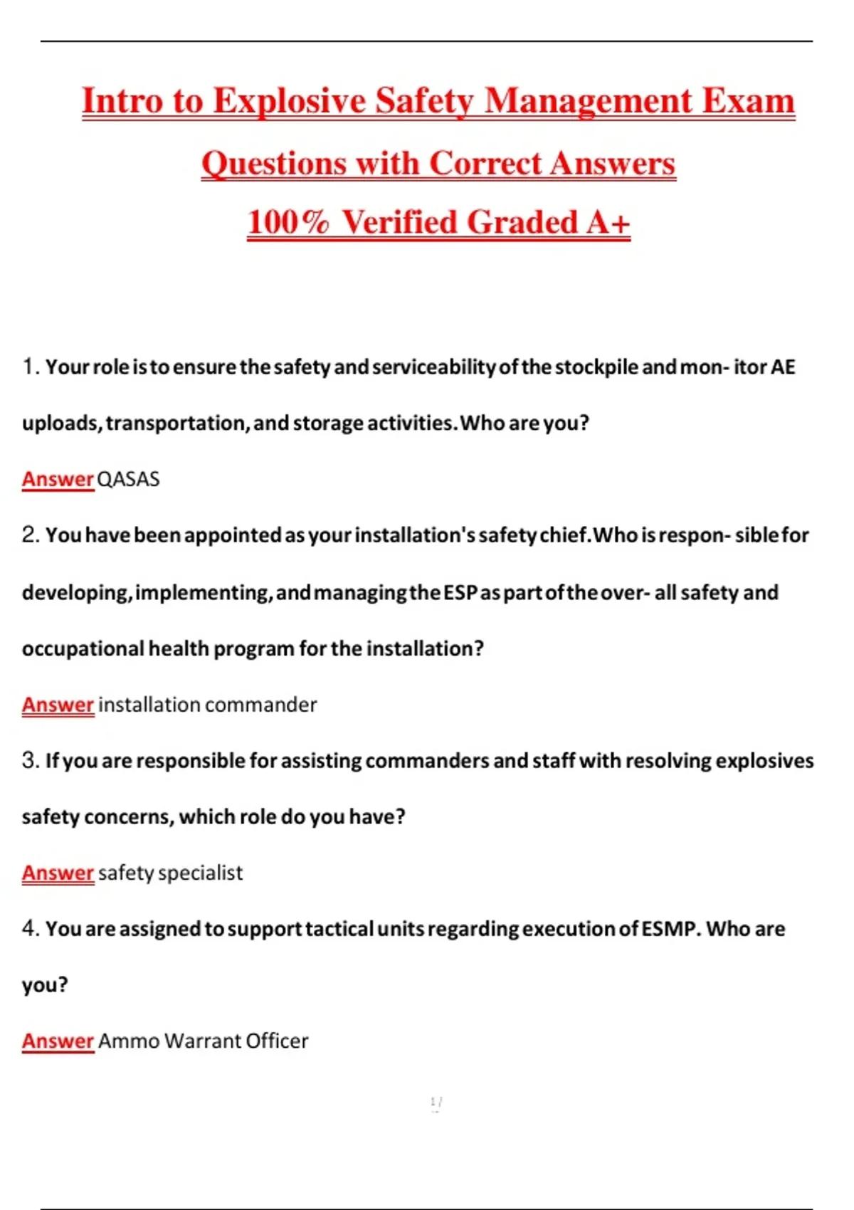Intro to Explosive Safety Management (Latest 2026/2027 Update) Complete ...