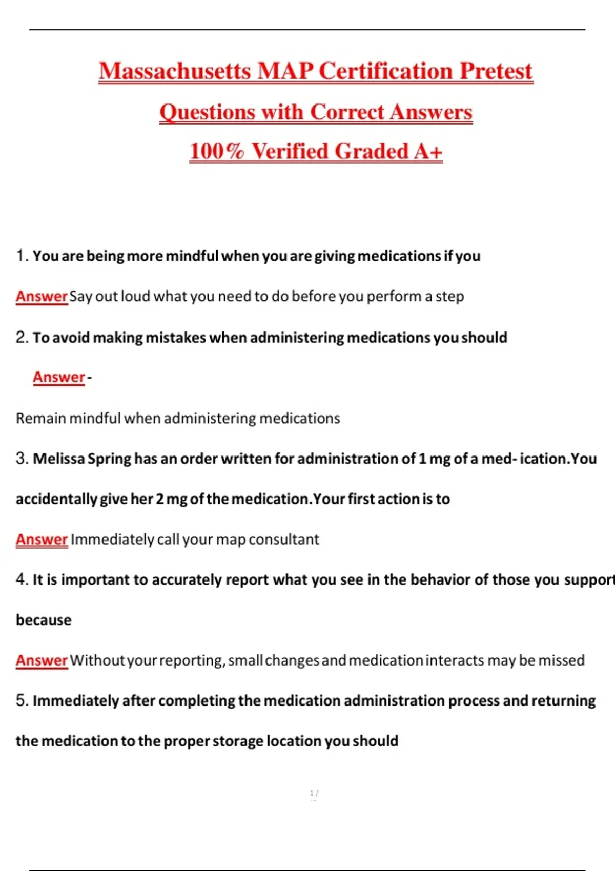 Massachusetts MAP Certification Pretest (Latest 2026/2027 Update ...