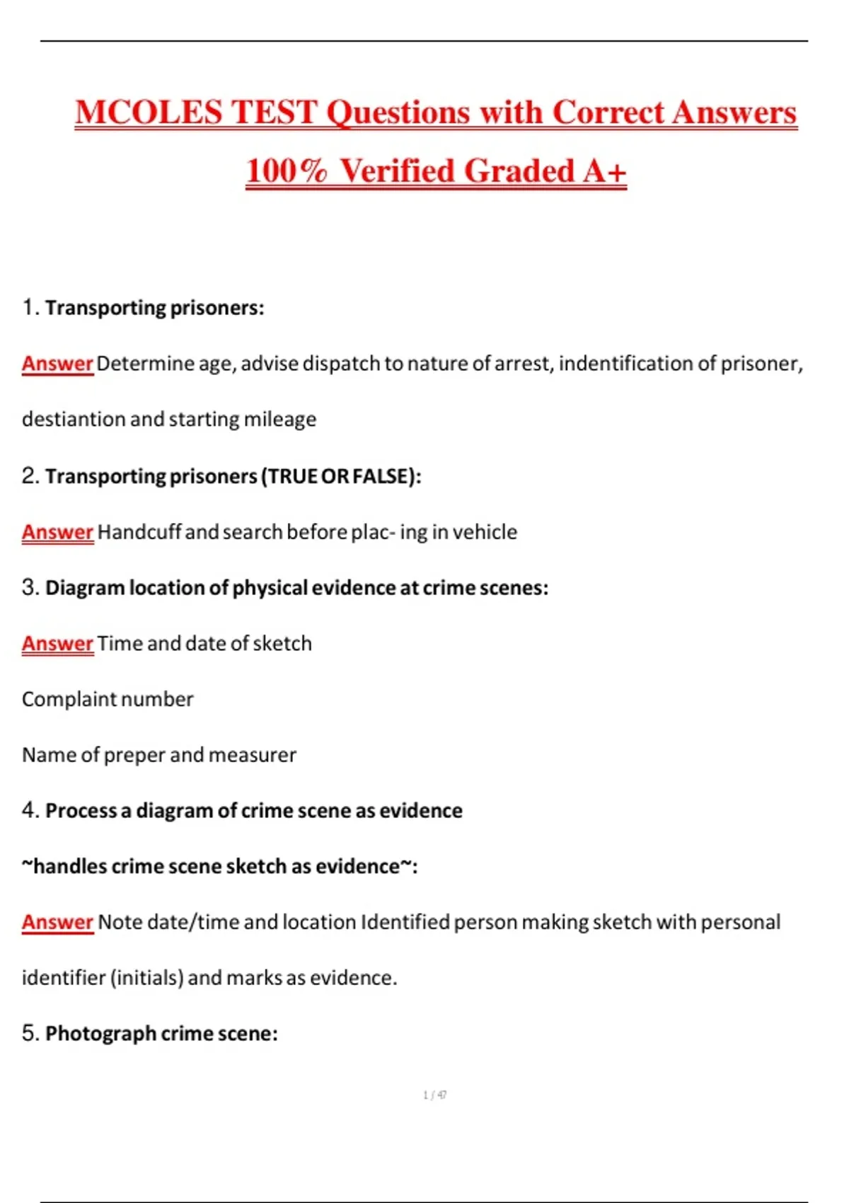 MCOLES Test (Latest 2026/2027 Update) Complete Questions and Guide ...