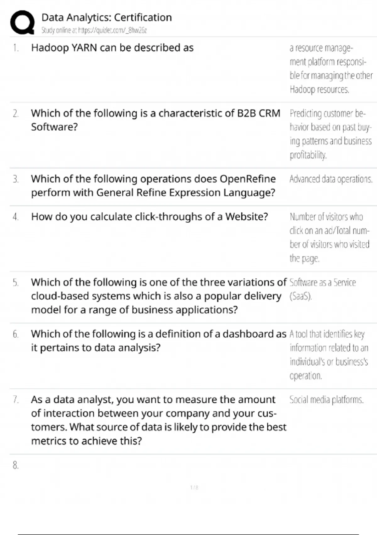 Data Analytics Certification Test Bank / Analytics Exam Prep / 2025 ...