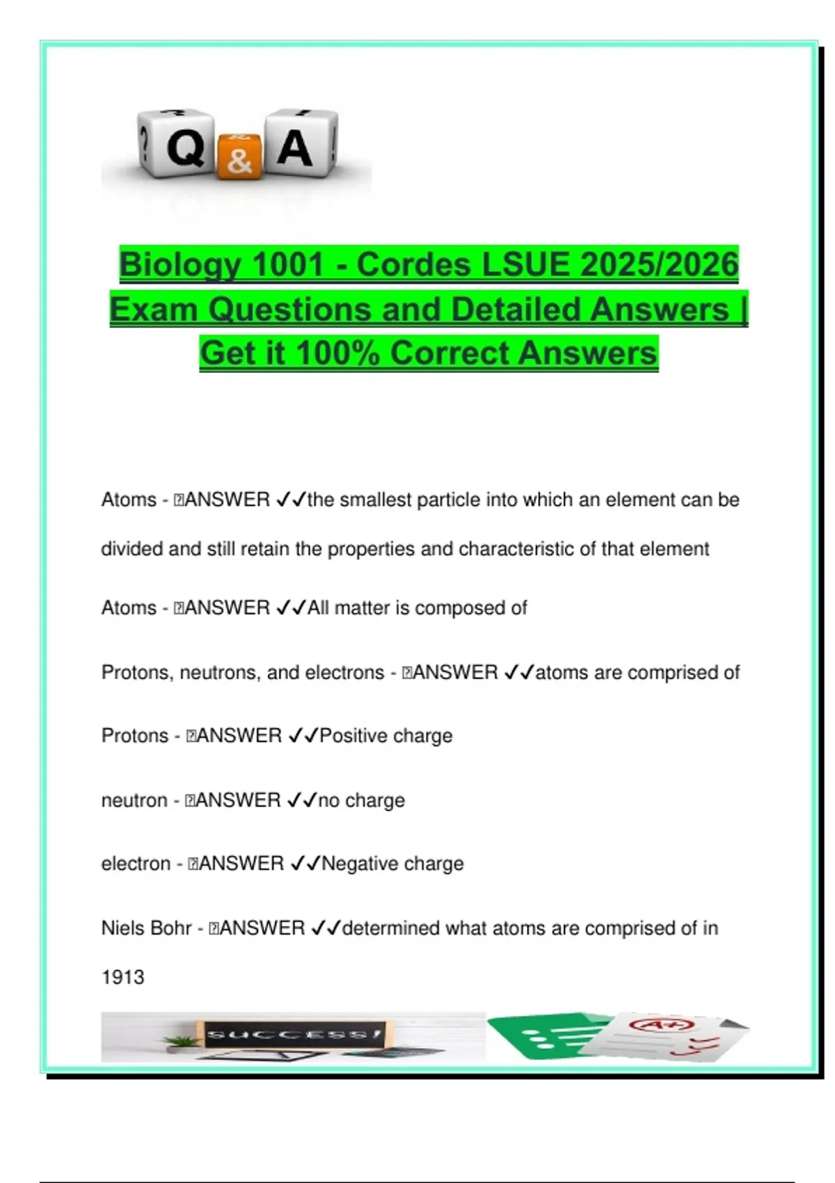 Biology 1001 – 150+ Questions on Scientific Method, Molecules, Cells ...