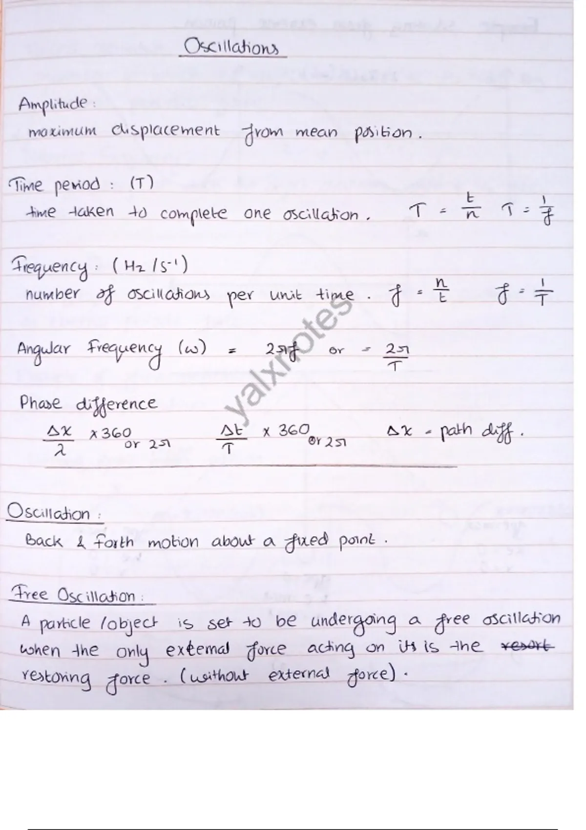 9702 - Physics - Oscillations A2 - Physics - Stuvia US