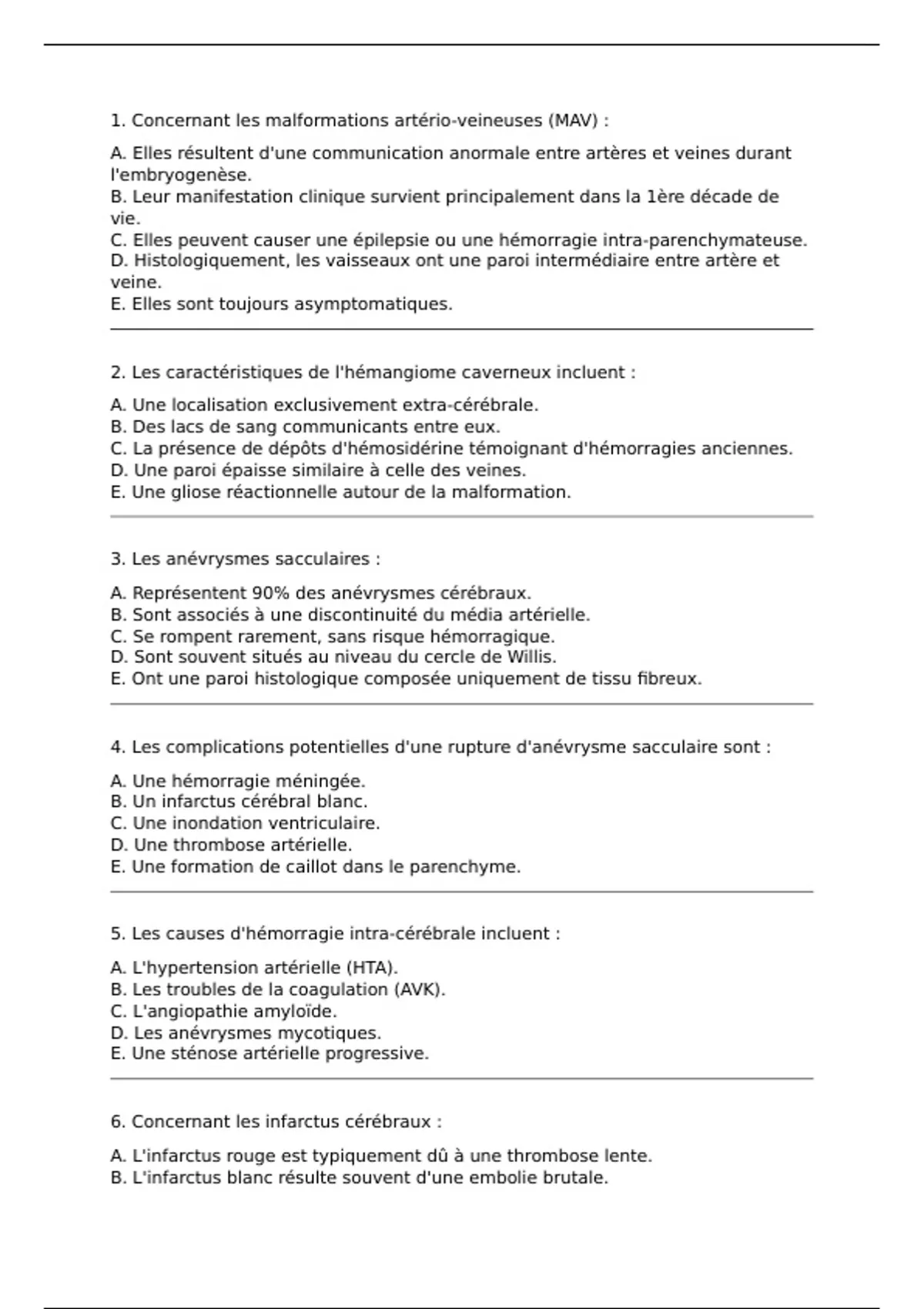 QCM : anapath de pathologies vasculaires - Médecine - Stuvia US
