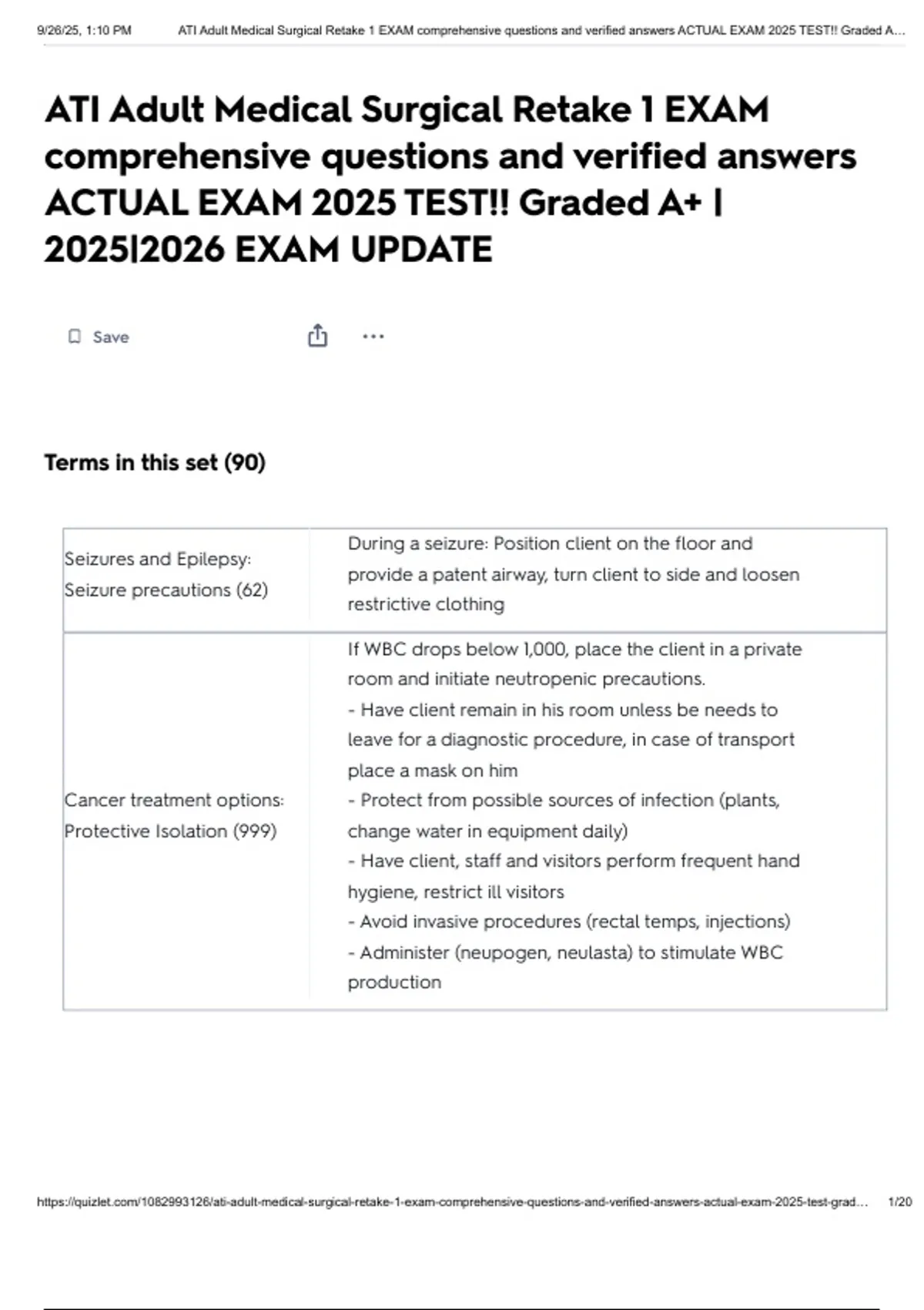 ATI Adult Medical Surgical Retake 1 EXAM comprehensive questions and ...