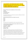 ANATOMY AND PHYSIOLOGY STUDY GUIDE |Questions & Correct Answers (100% ...