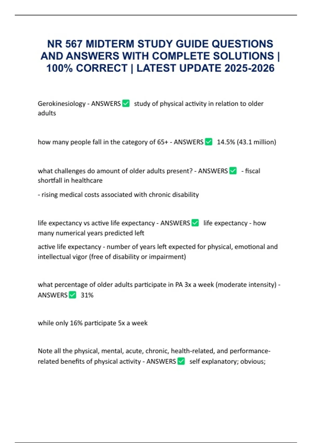 Nr 567 Midterm Study Guide Questions And Answers With Complete