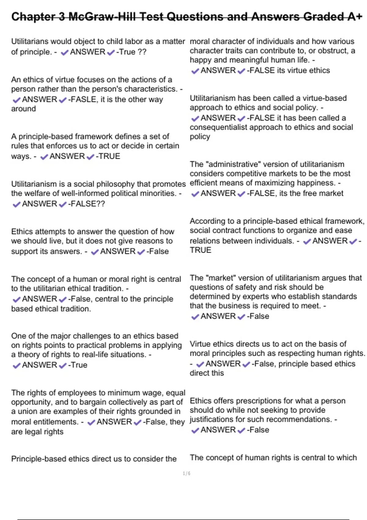 Chapter 3 McGraw-Hill Test Questions and Answers Graded A+ - Chapter 3 ...