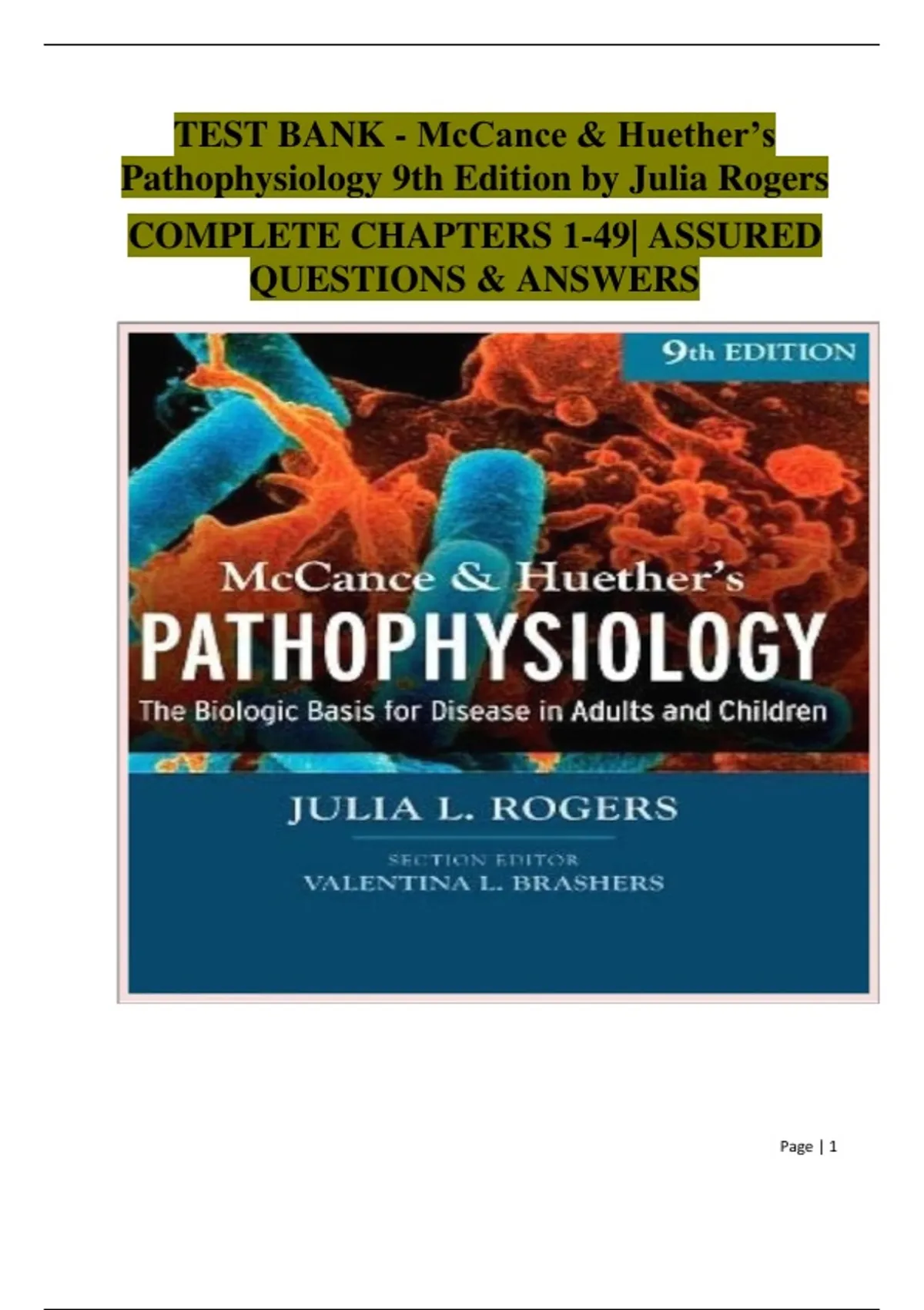 Pathophysiology – McCance & Huether, 9th Edition (Julia Rogers ...