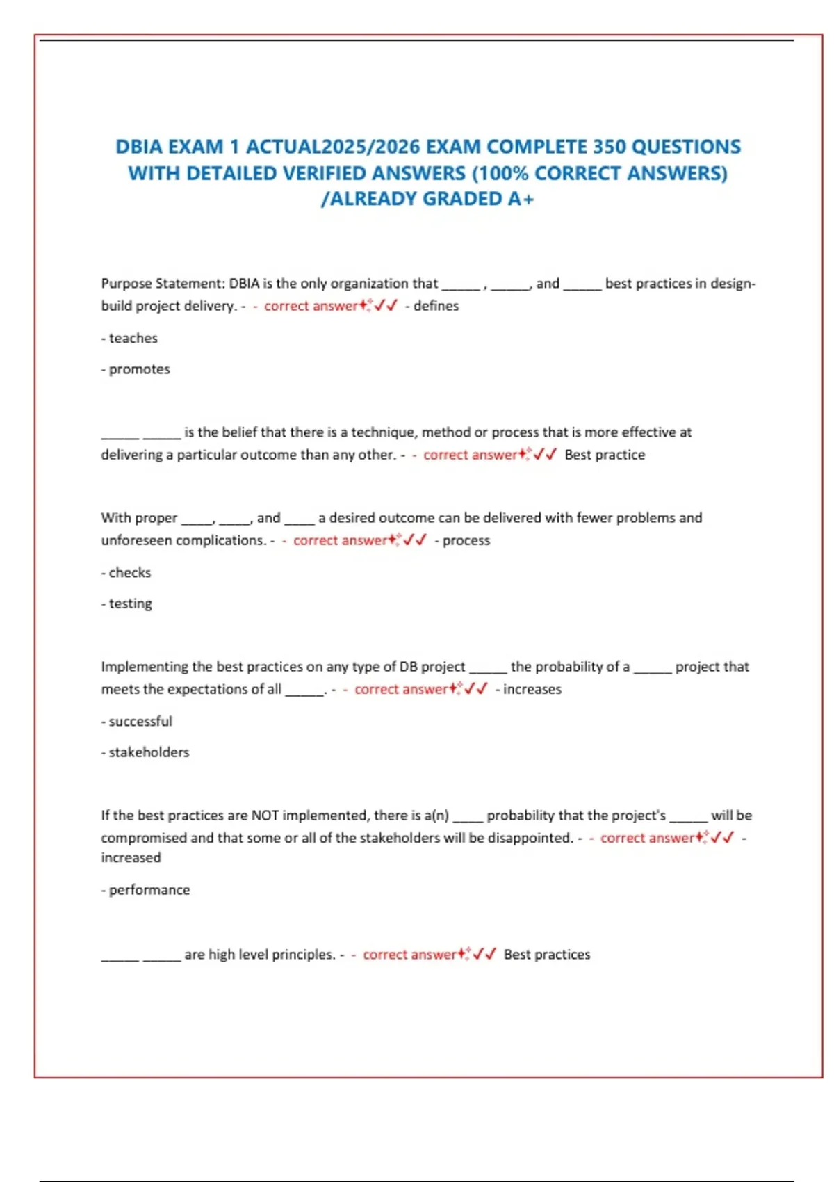 DBIA Professional Certification Exam using this comprehensive 2026–2027 Practice Exam Bundle ...
