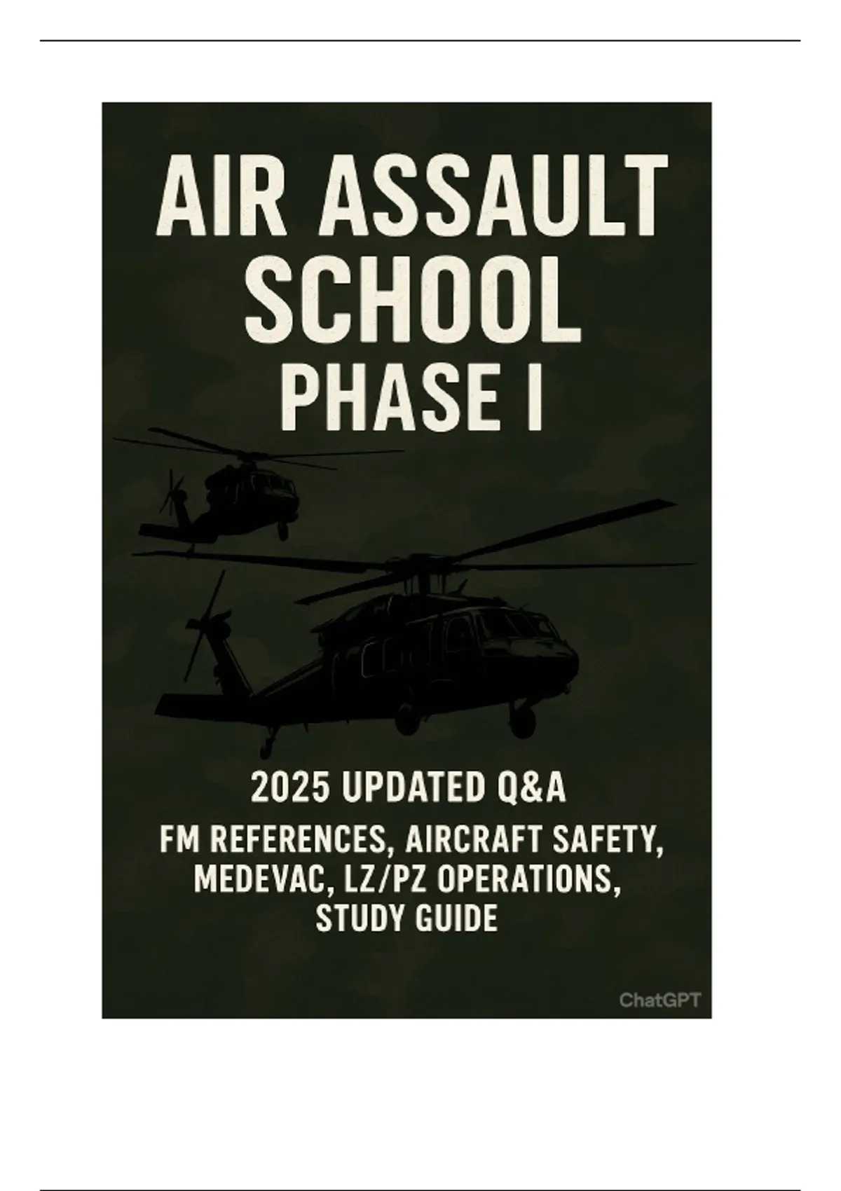 Air Assault School Phase I Exam Prep | 2025 Updated Q&A | FM References ...