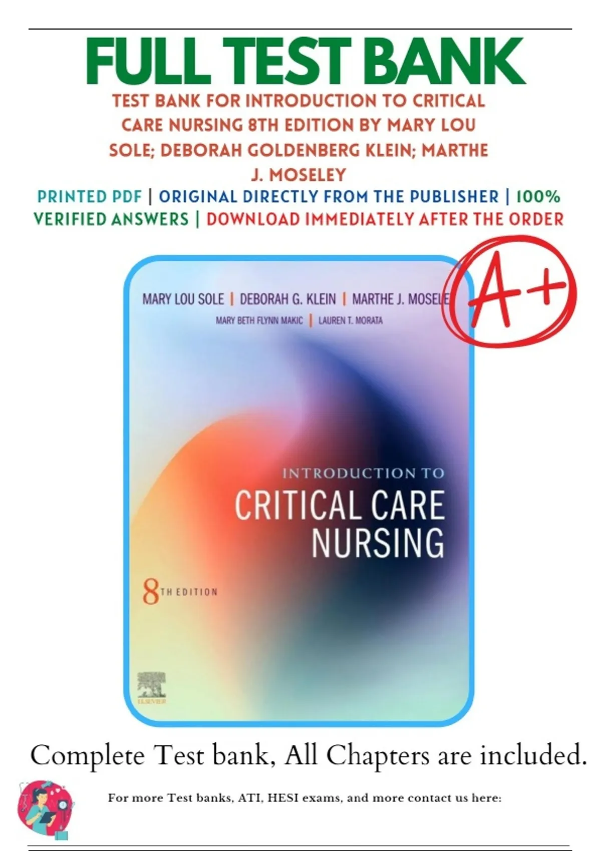 Test Bank: Introduction To Critical Care Nursing, 8th Edition by Mary ...