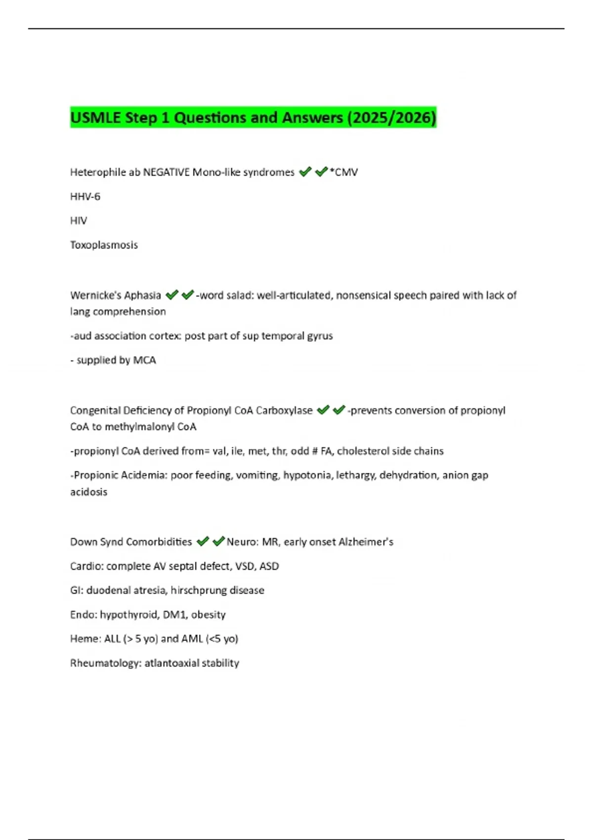 USMLE Step 1 Questions and Answers (2025/2026) - USMLE - Medical ...