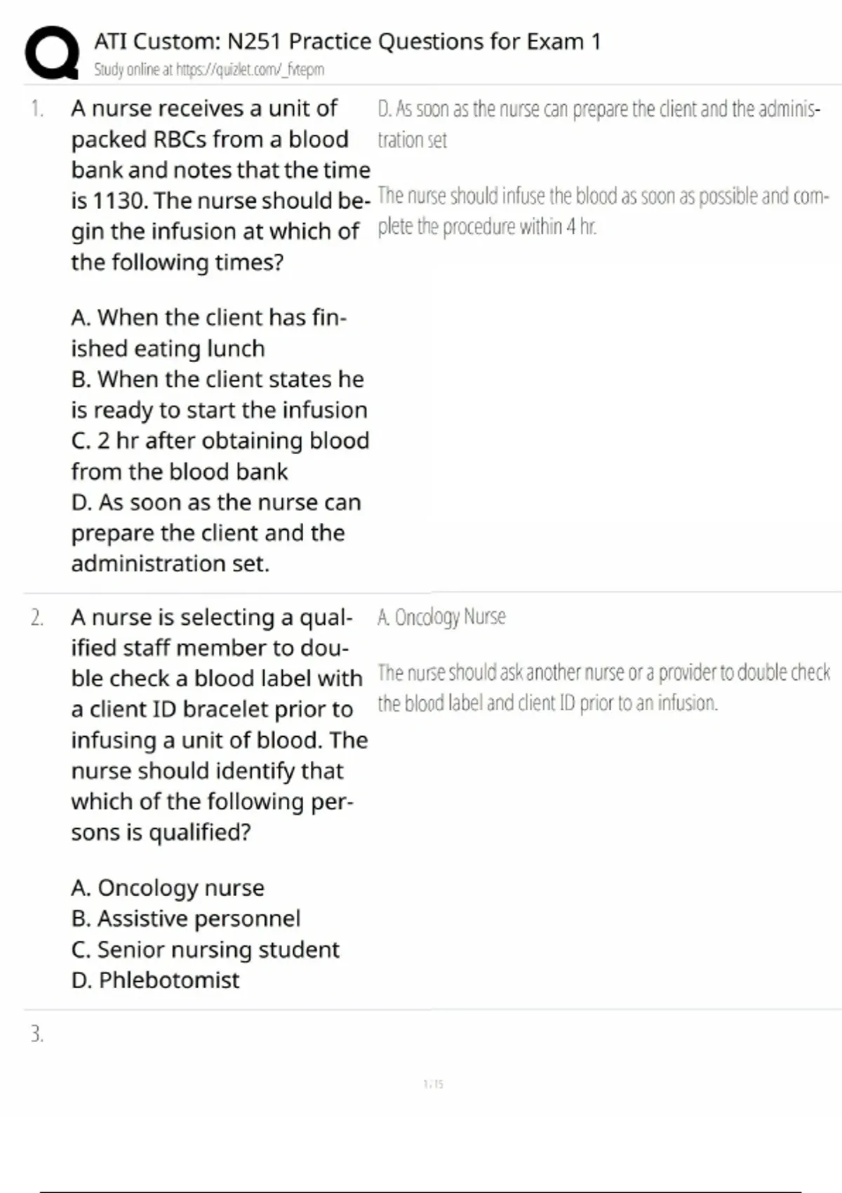 ATI Custom N251 Practice Questions for Exam 1 / 2025 Update / NCLEX ...