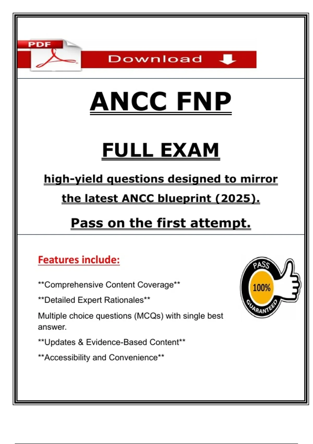 ANCC FNP Certification Exam 2025–2026 | Full-Length Exam + Expert ...
