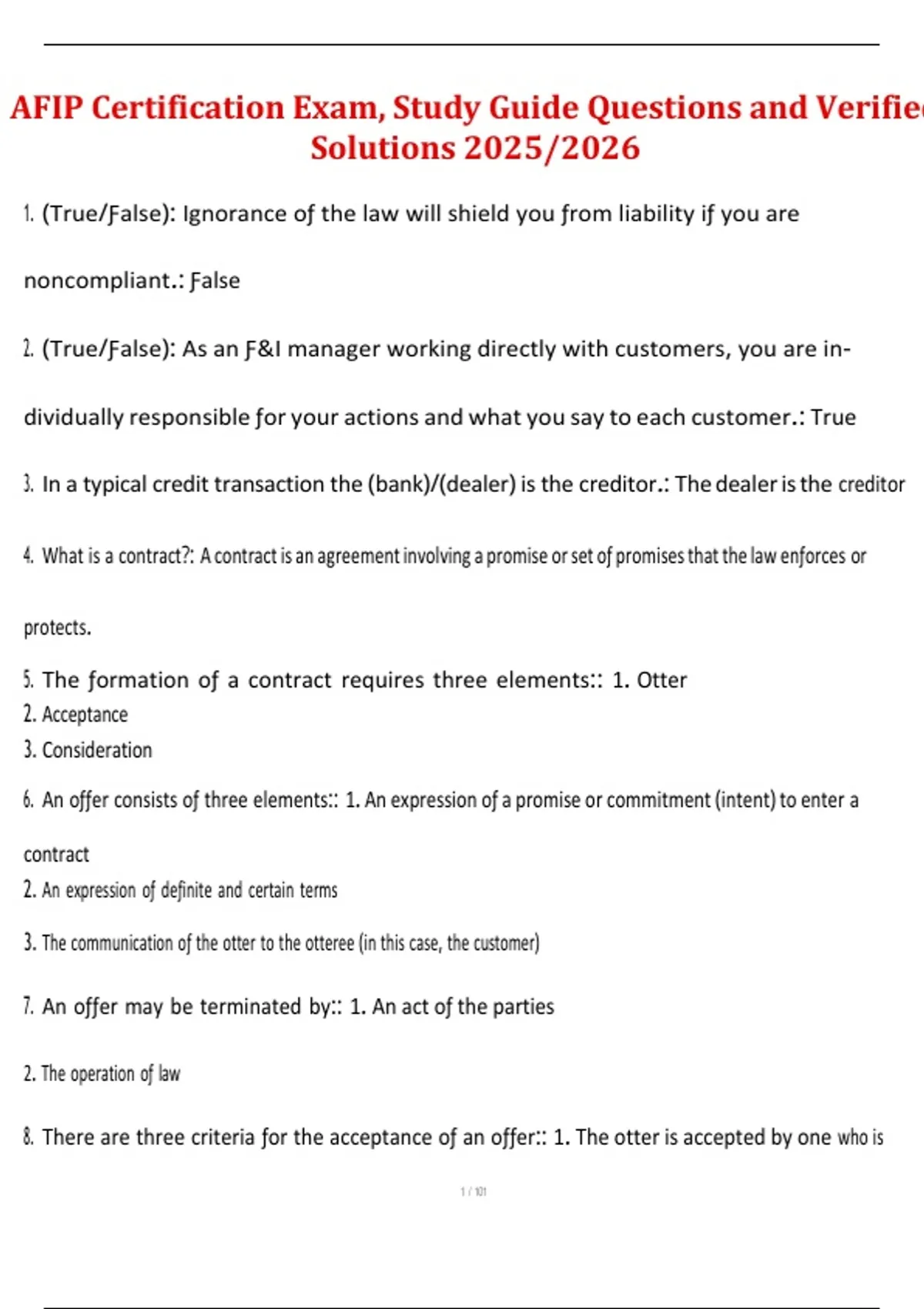 AFIP Certification Exam 2025/2026 – Study Guide with Questions and ...