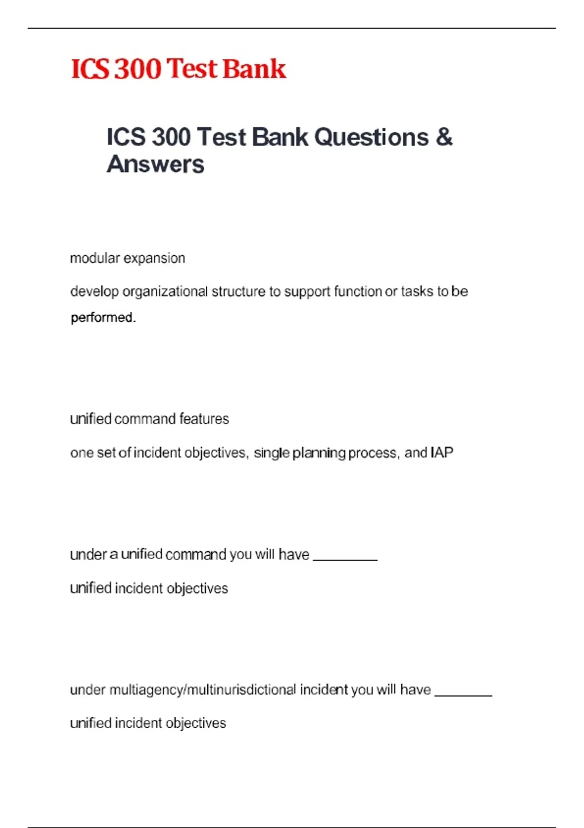 ICS 300 Test Bank 2025–2026 – Updated Practice Questions and Study ...