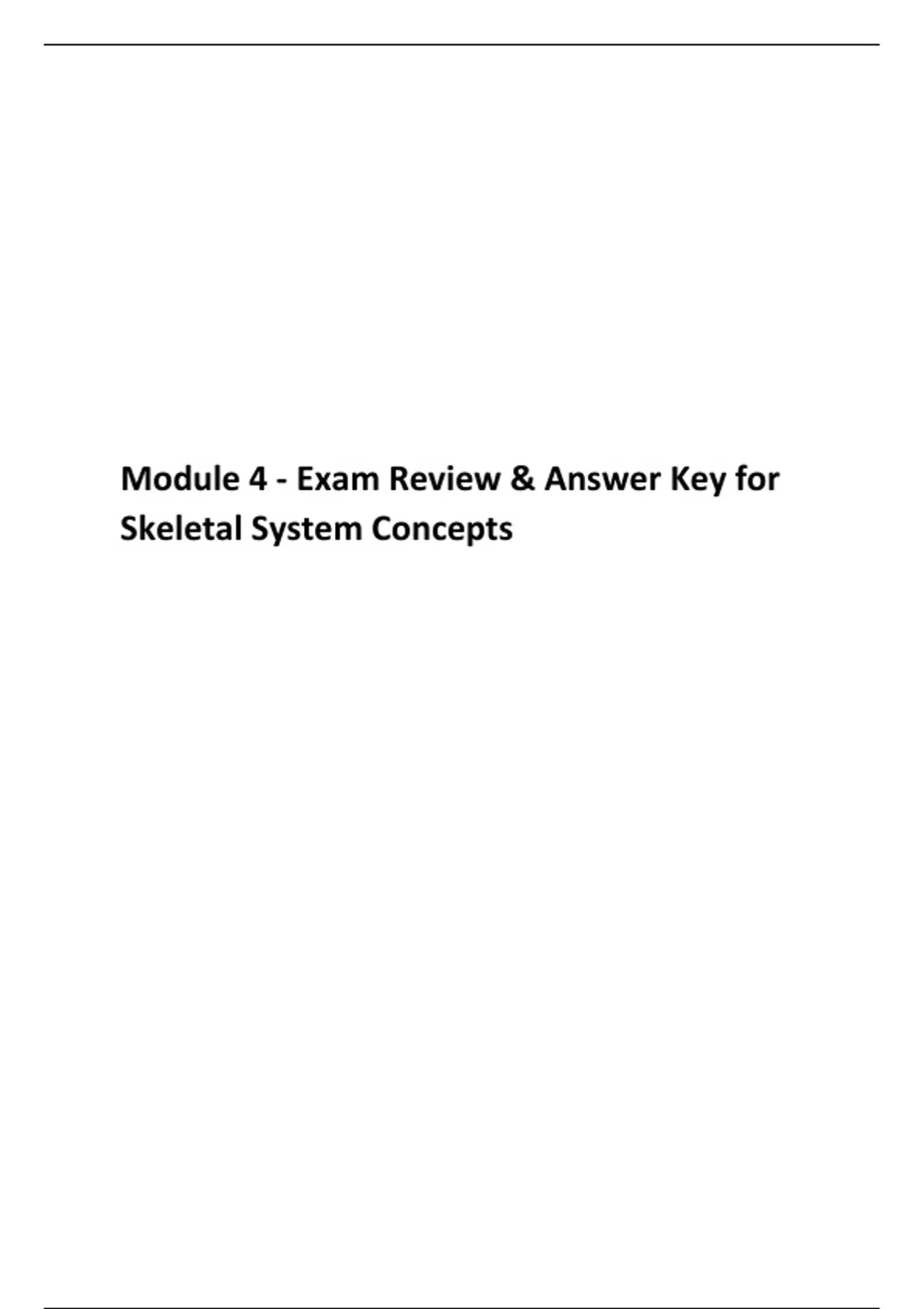 Module 4 - Exam Review & Answer Key for Skeletal System Concepts - BIOD ...