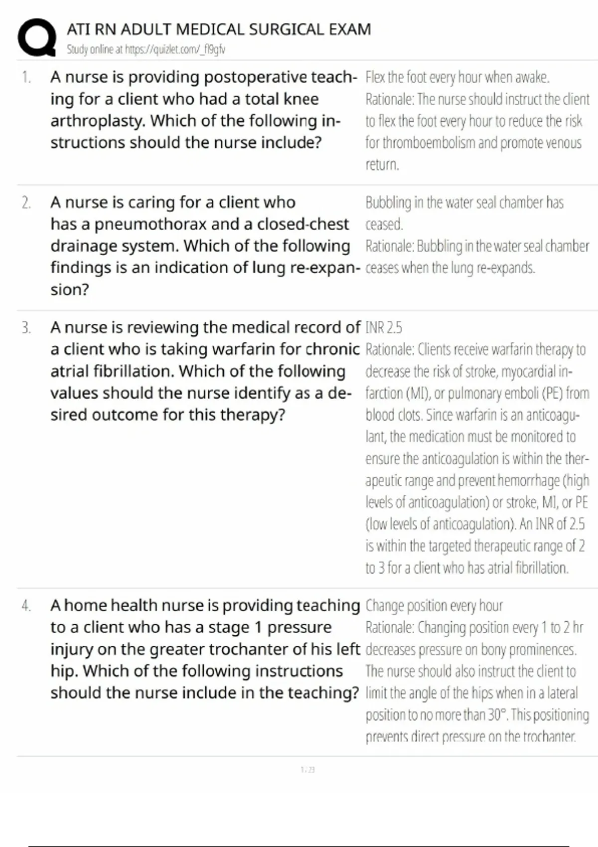 ATI RN Adult Medical-Surgical Exam / Test Bank / Study Guide 2025 ...