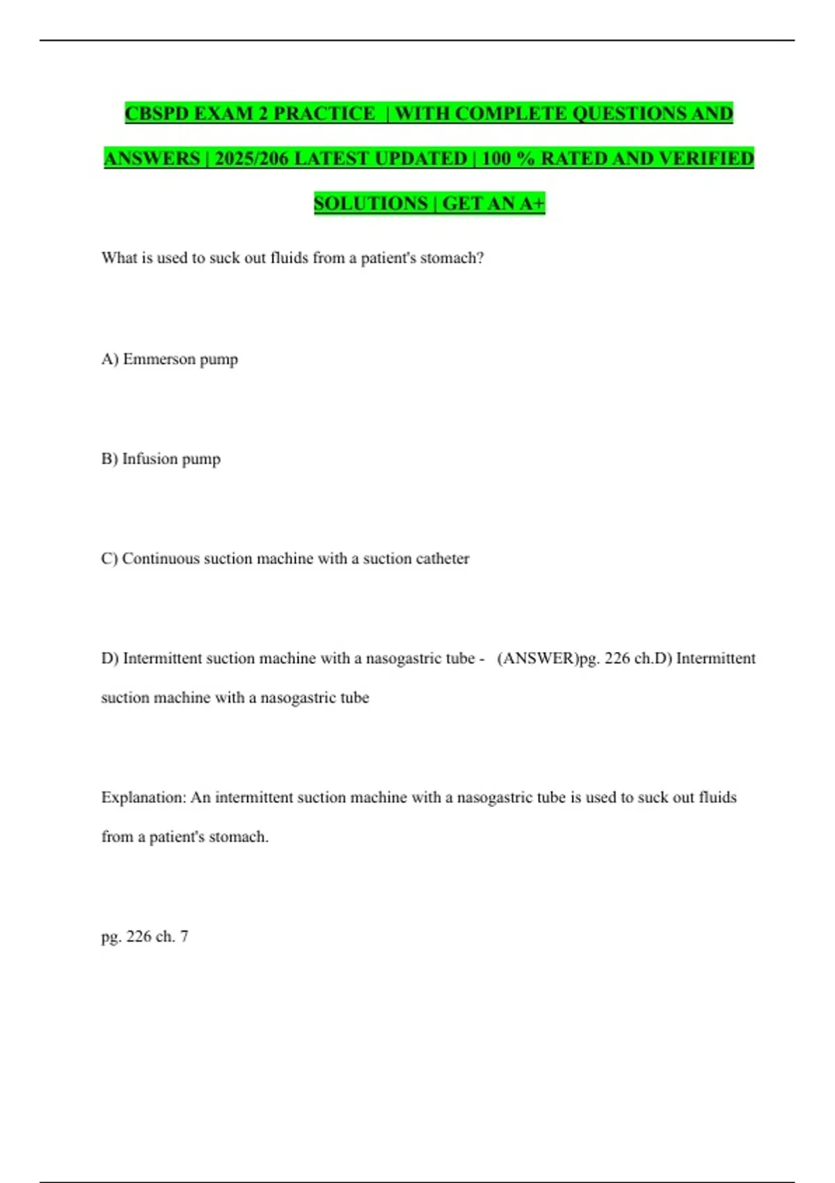 PACKAGE DEAL FOR CBSPD ACTUAL EXAM 1-3 & FINAL EXAM | WITH COMPLETE ...