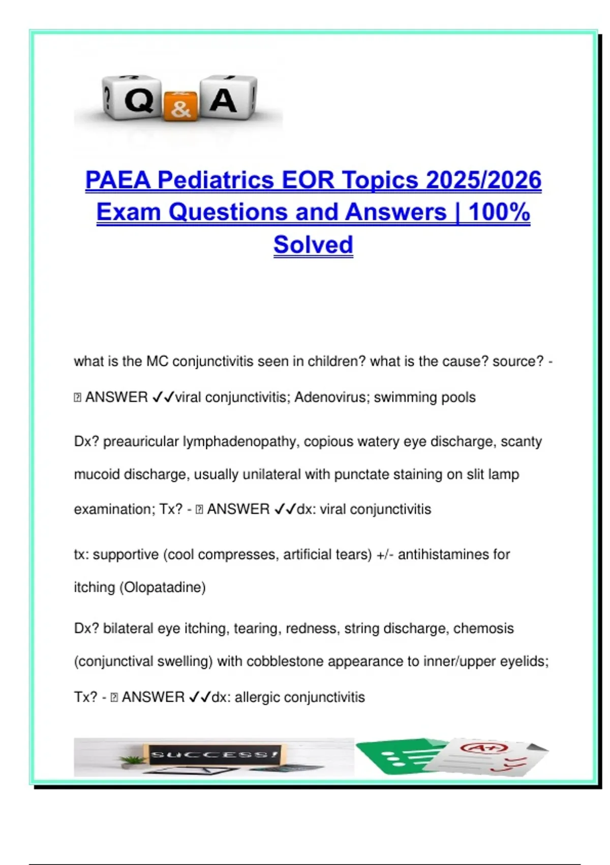 PAEA Pediatrics EOR – 2025 Topic Review | Physician Assistant | Growth ...