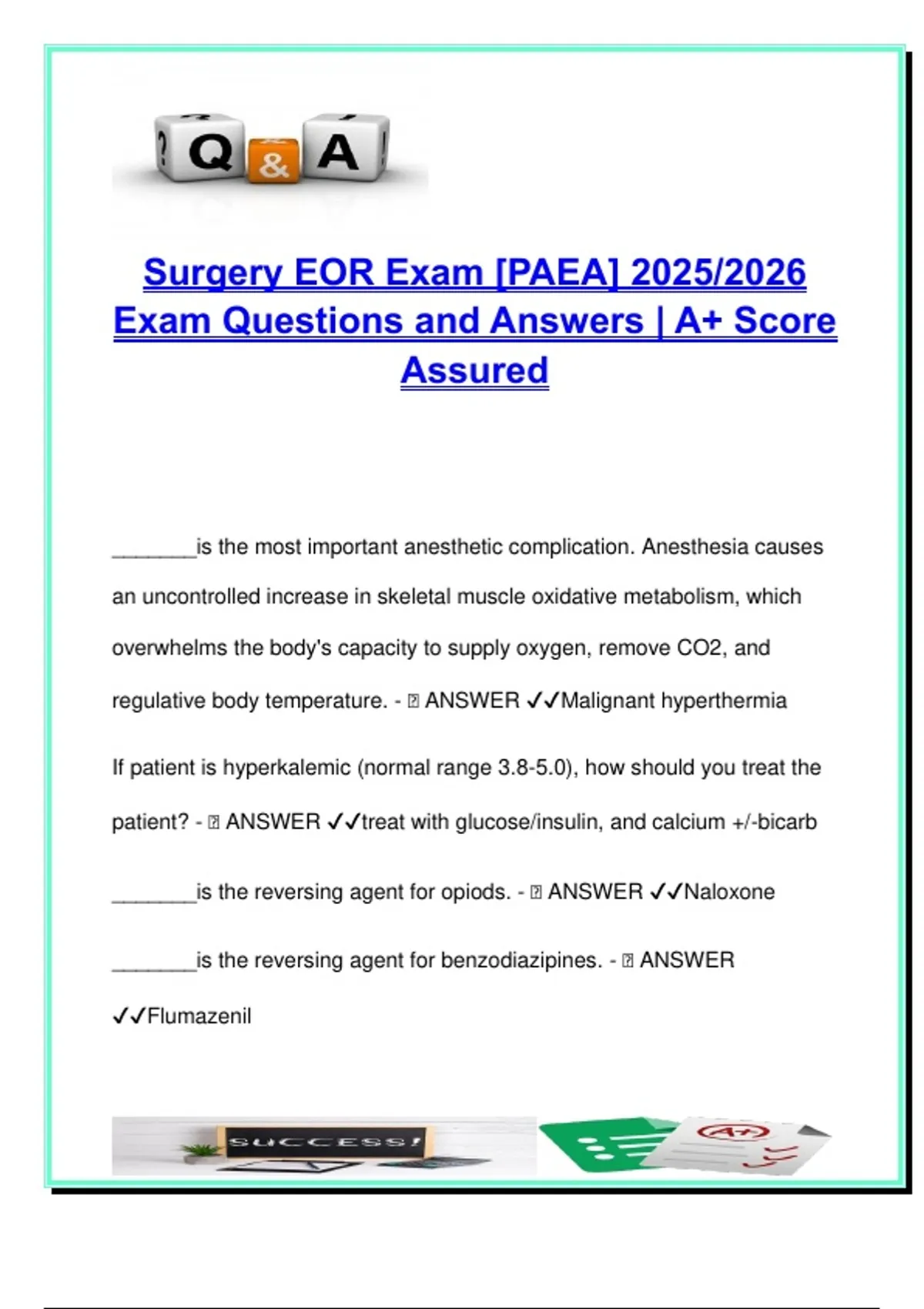 PAEA Surgery EOR – 150+ Questions with Answers | Physician Assistant ...
