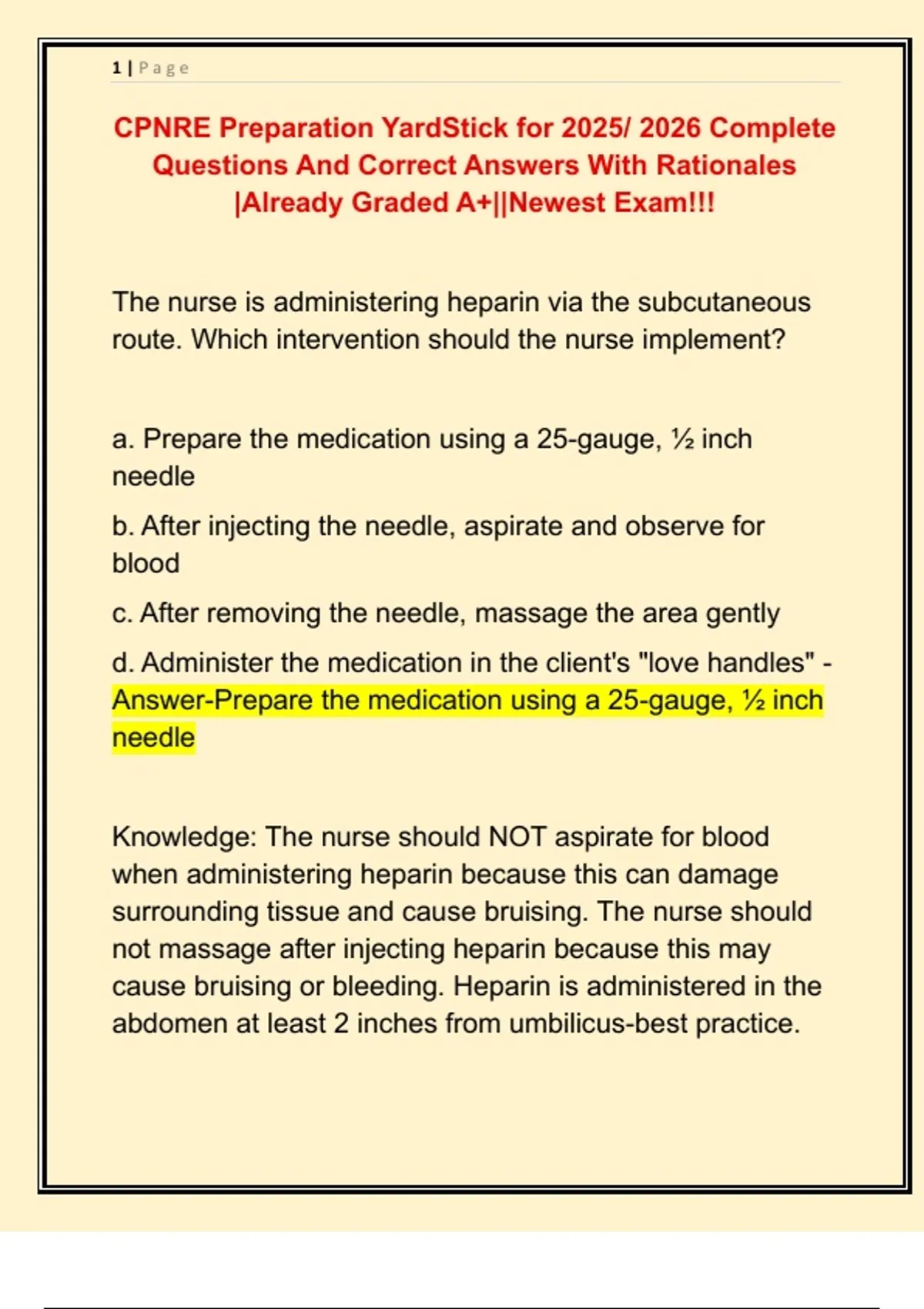 CPNRE Preparation YardStick for 2025/ 2026 Complete Questions And ...