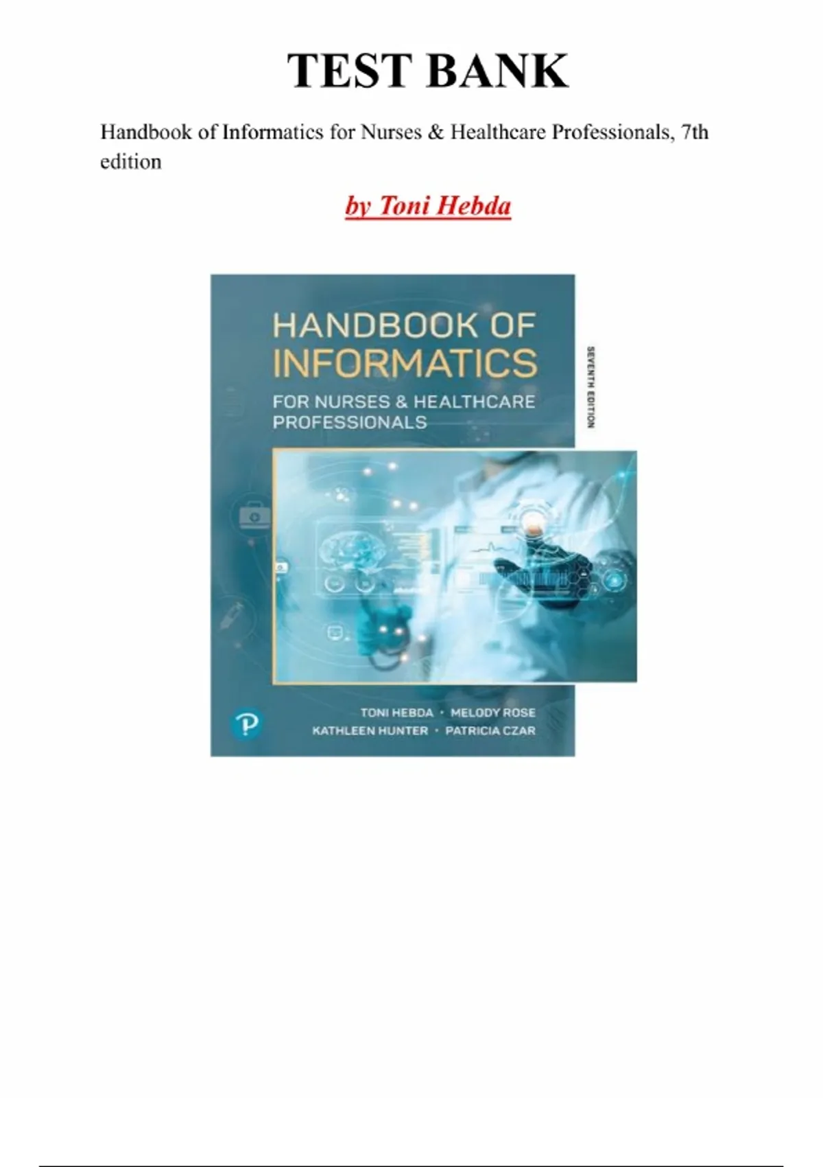 Handbook of Informatics for Nurses & Healthcare Professionals 7th ...