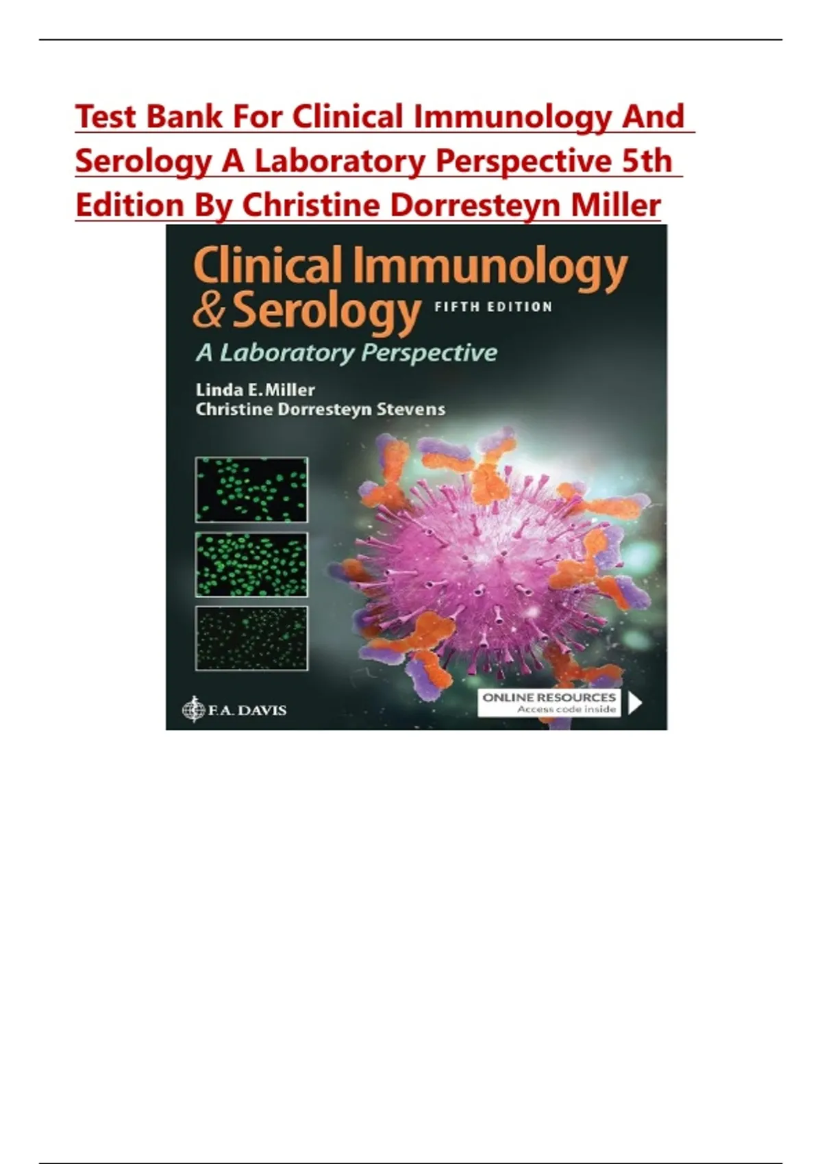 Test Bank For Clinical Immunology and Serology A Laboratory Perspective ...