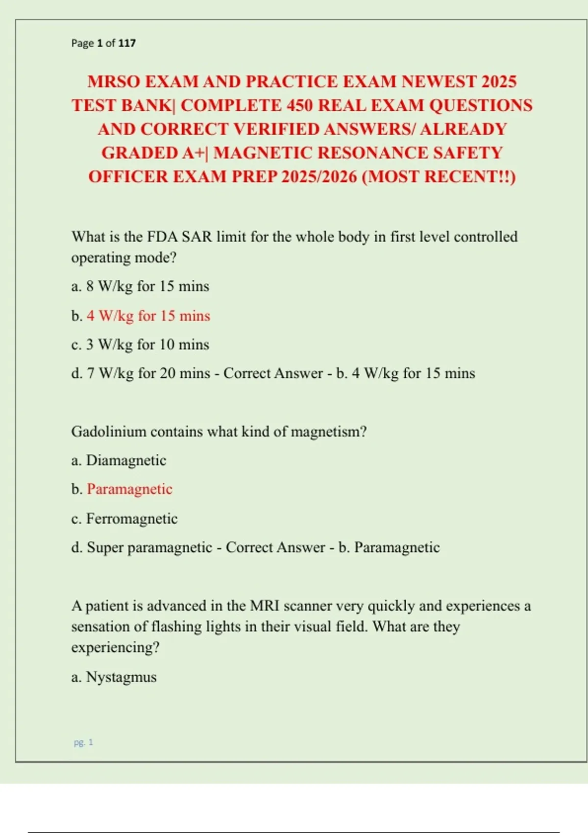 MRSO EXAM AND PRACTICE EXAM NEWEST 2025 TEST BANK| COMPLETE 450 REAL ...