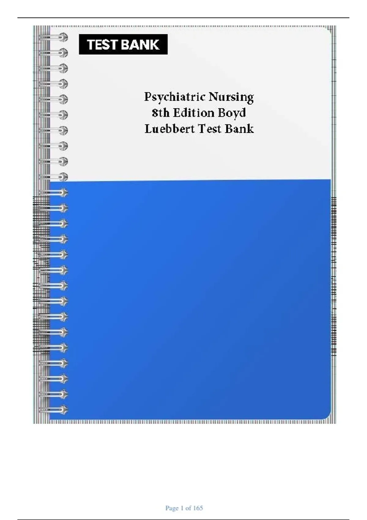 Test Bank Psychiatric Nursing 8th Edition by Mary C. Townsend, Karyn I ...