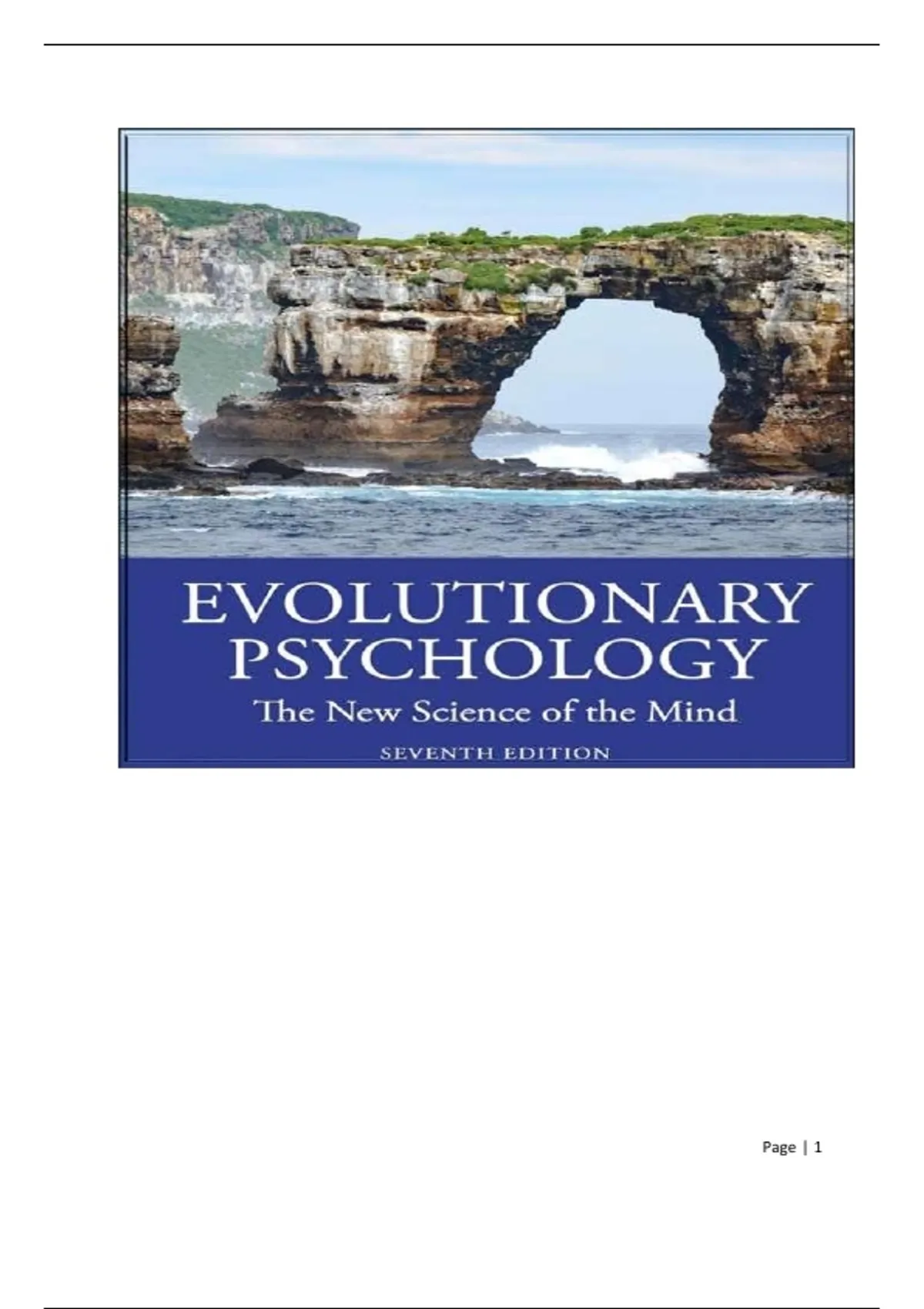Test Bank for Evolutionary Psychology: The New Science of the Mind, 7th ...