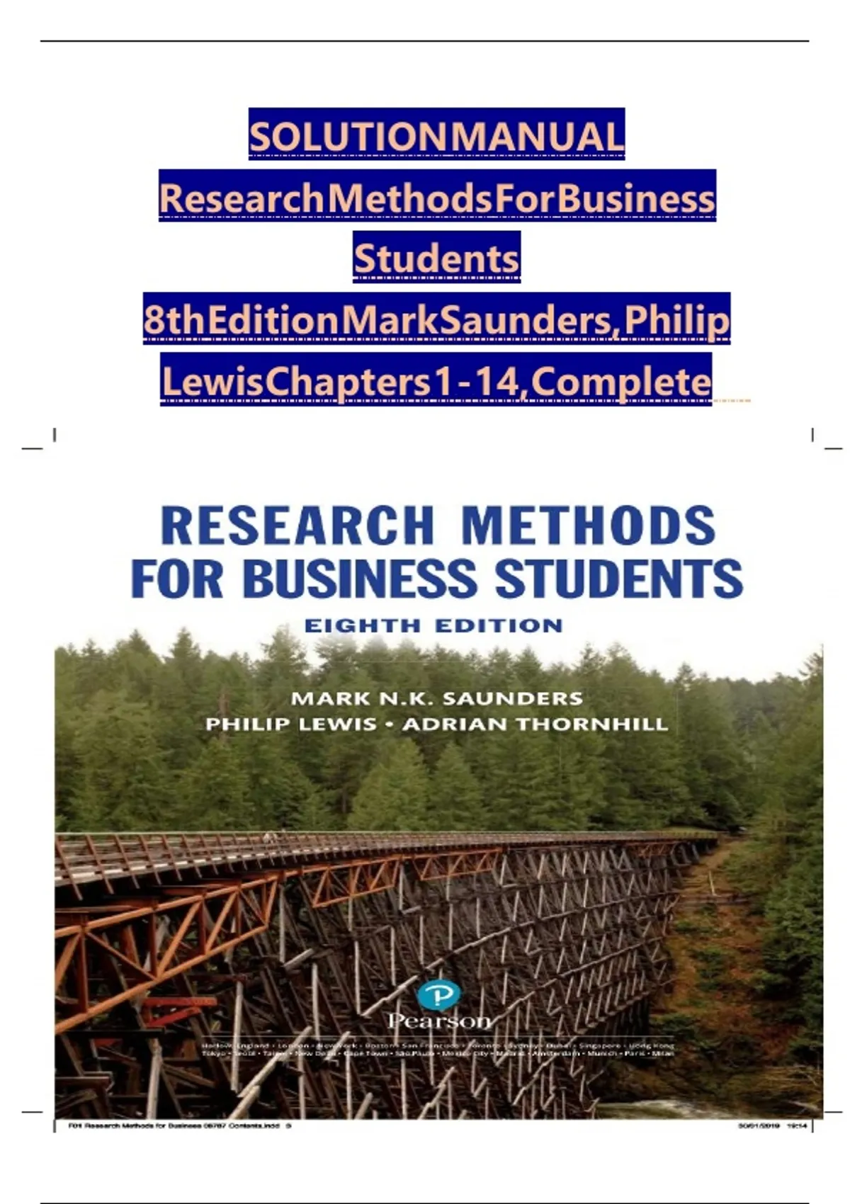 SOLUTION MANUAL Research Methods For Business Students 8th Edition Mark ...