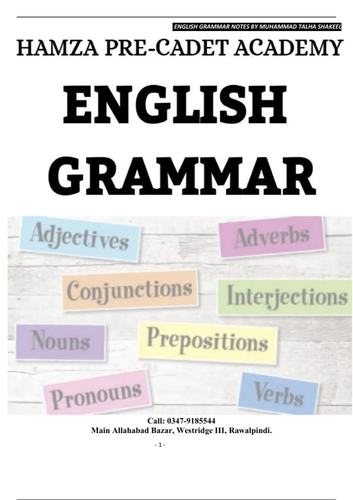 English Grammar Notes – Parts of Speech (Definitions, Examples ...