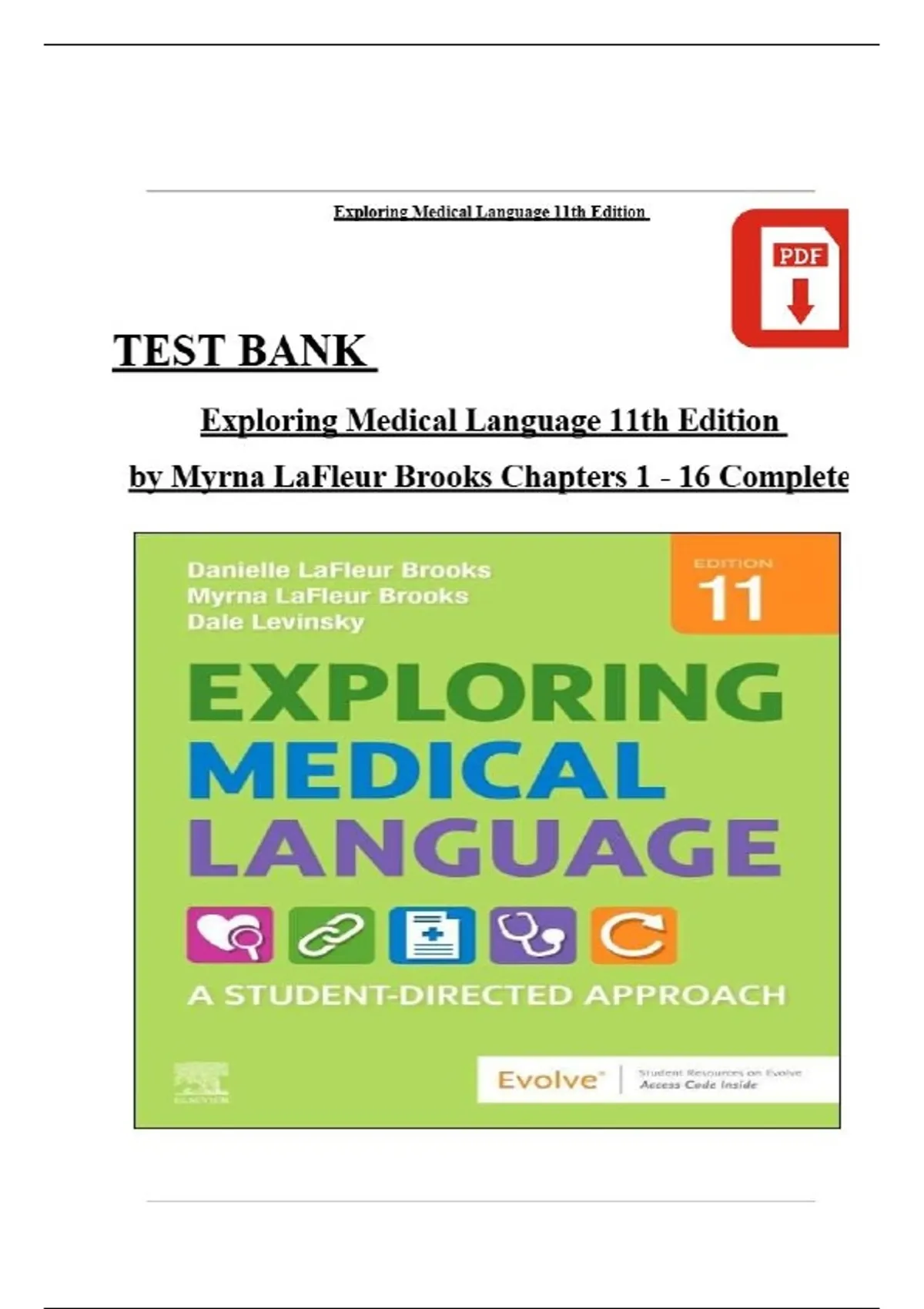 TEST BANK Exploring Medical Language 11th Edition by Myrna LaFleur ...