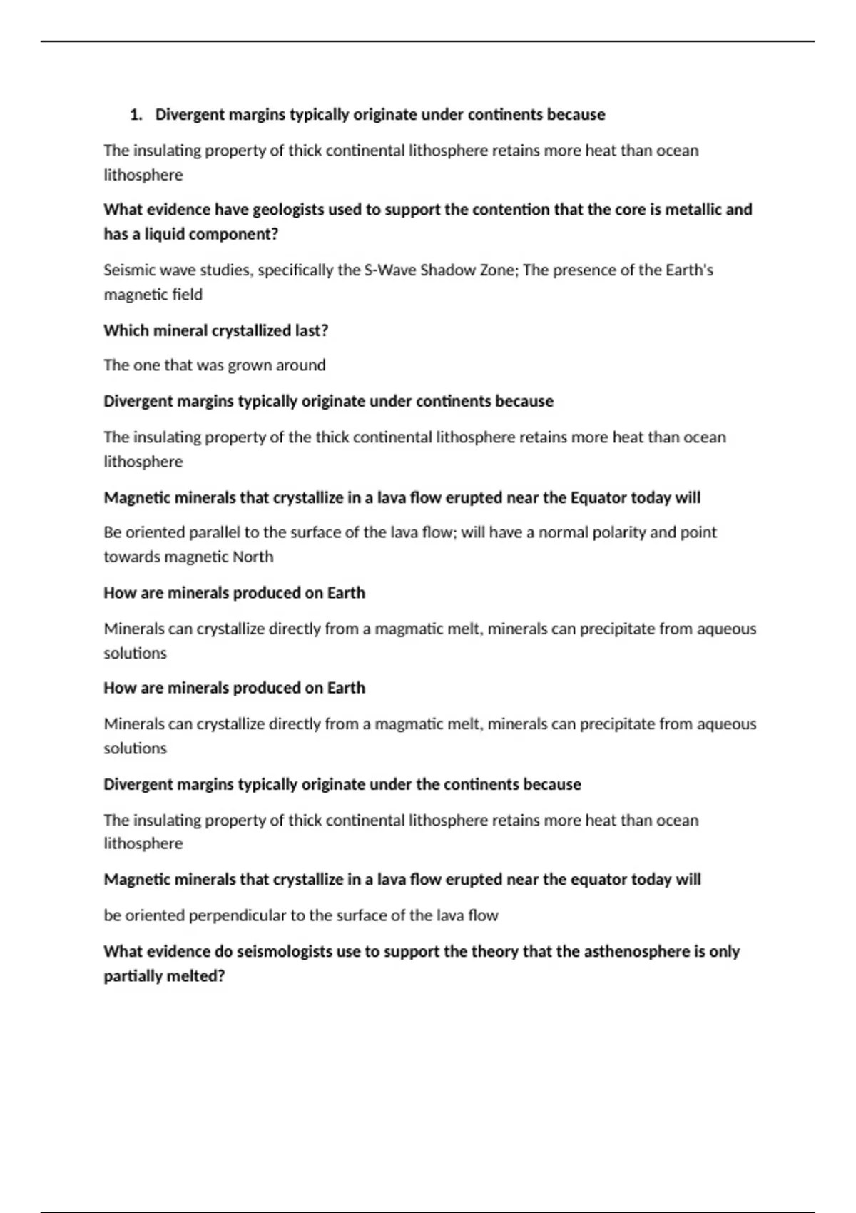 This comprehensive ESS 101 Question Bank covers 8 full quarters of ...