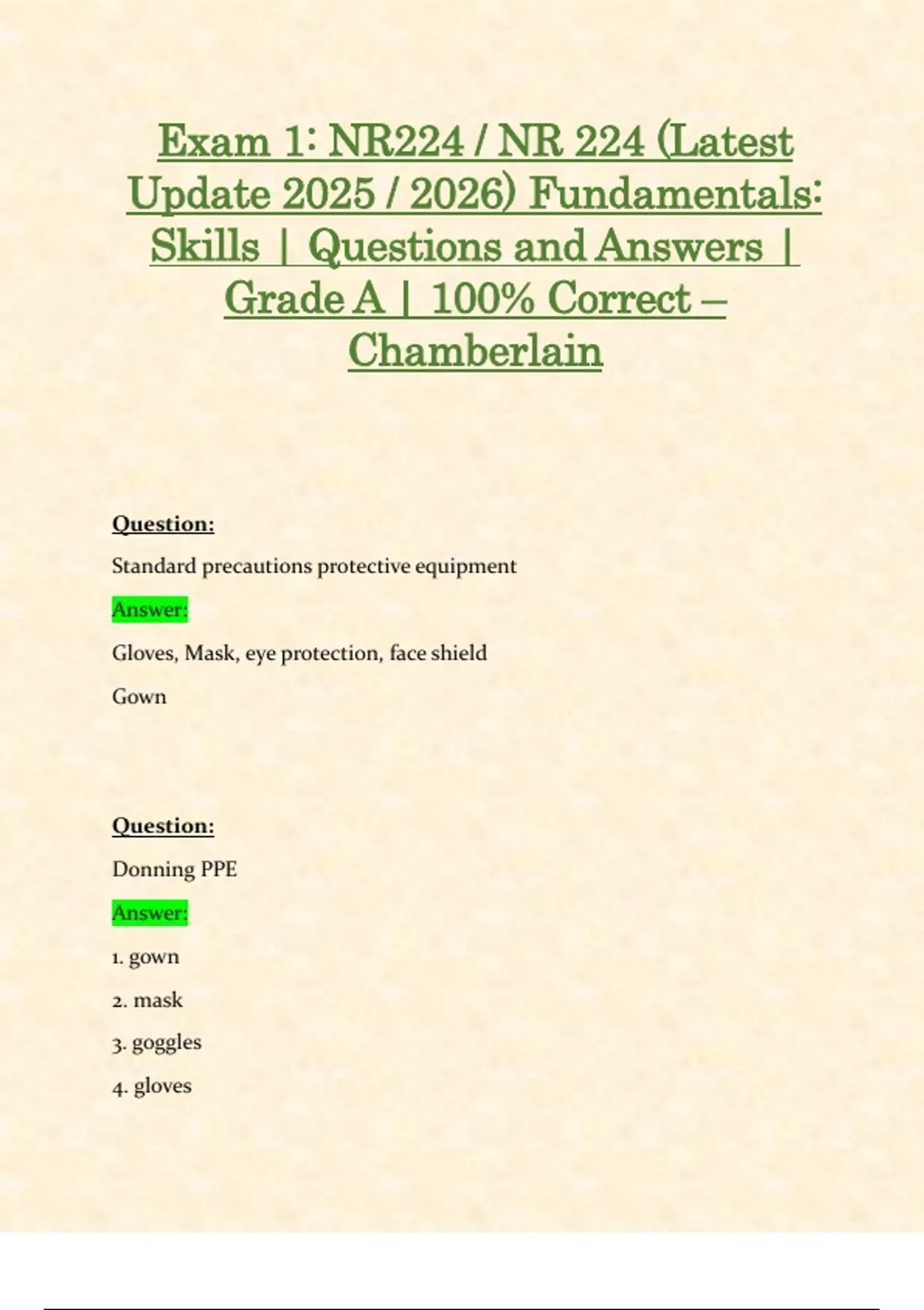 Exam 1, Exam 2 & Final Exams: NR 224 / NR224 (Latest 2025 / 2026 ...