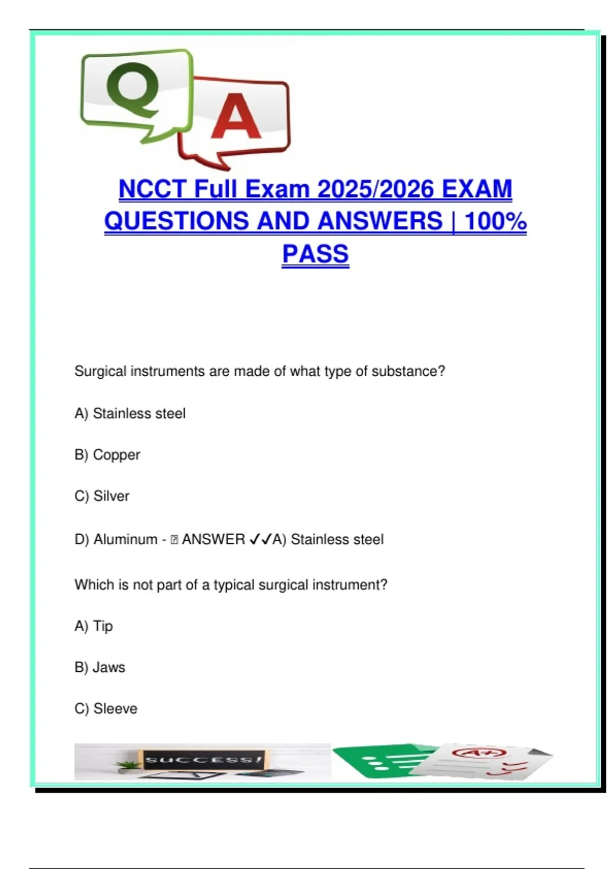 NCCT Full Exam 2025/2026 | 250+ Practice Questions with Answers ...