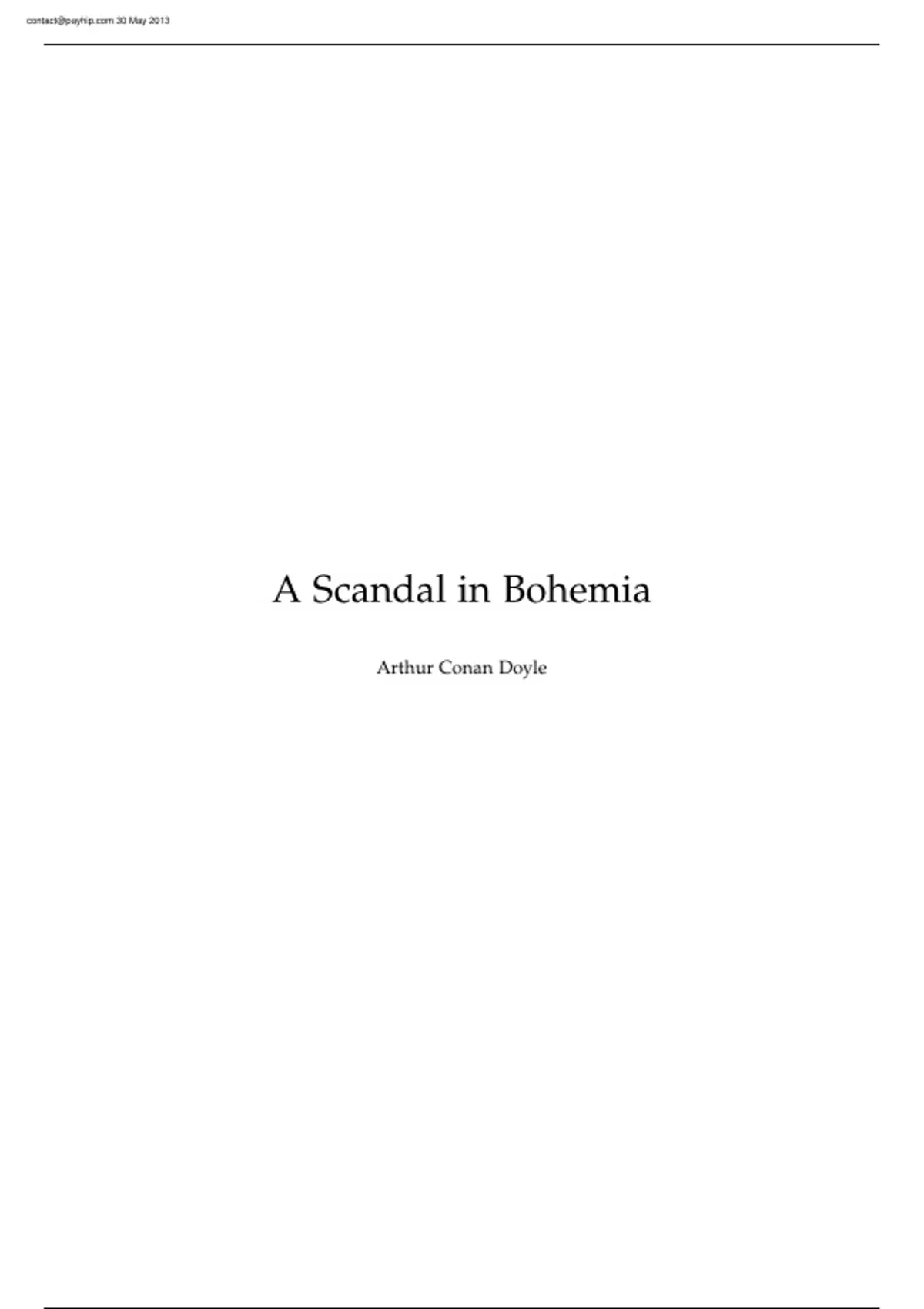 Study Guide / Summary – Sherlock Holmes: A Scandal in Bohemia by Arthur ...